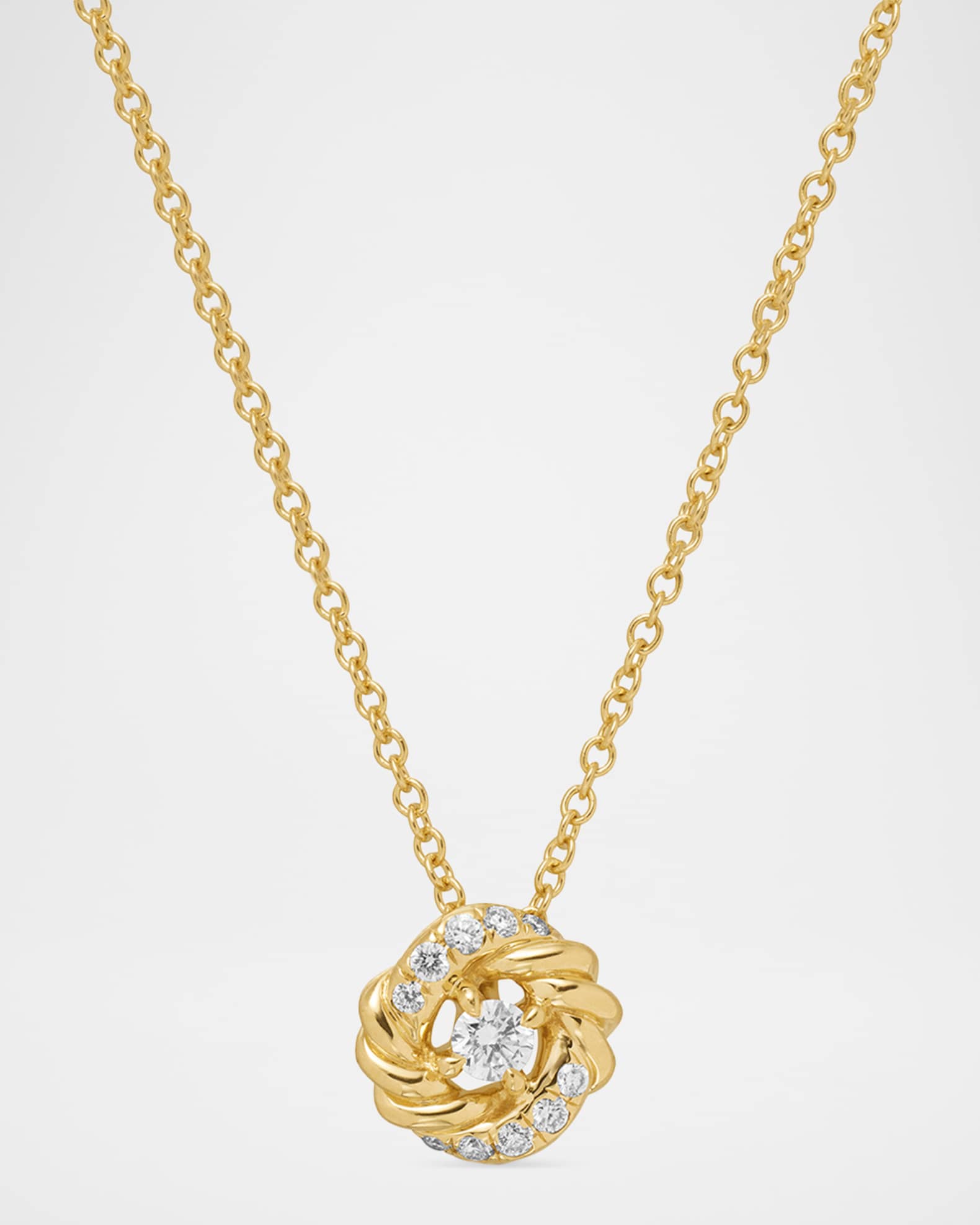 David Yurman Petite Infinity Pendant Necklace with Diamonds in 18K Gold ...