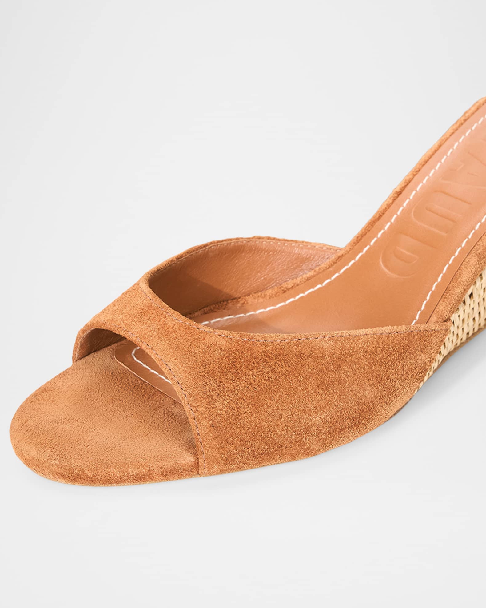 STAUD 60mm Brigitte Suede Wedge Mules | Neiman Marcus