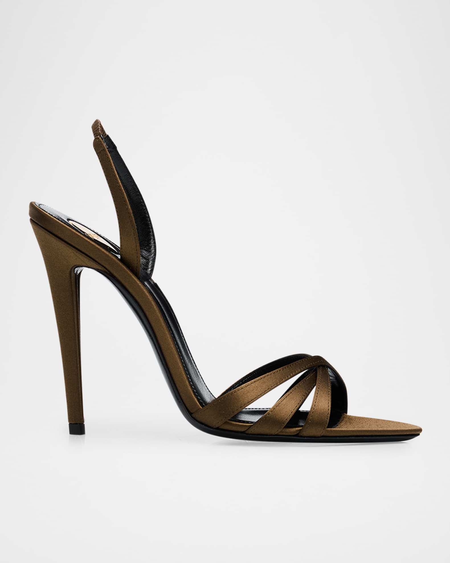 Saint Laurent 110mm Kate Satin Sandals | Neiman Marcus