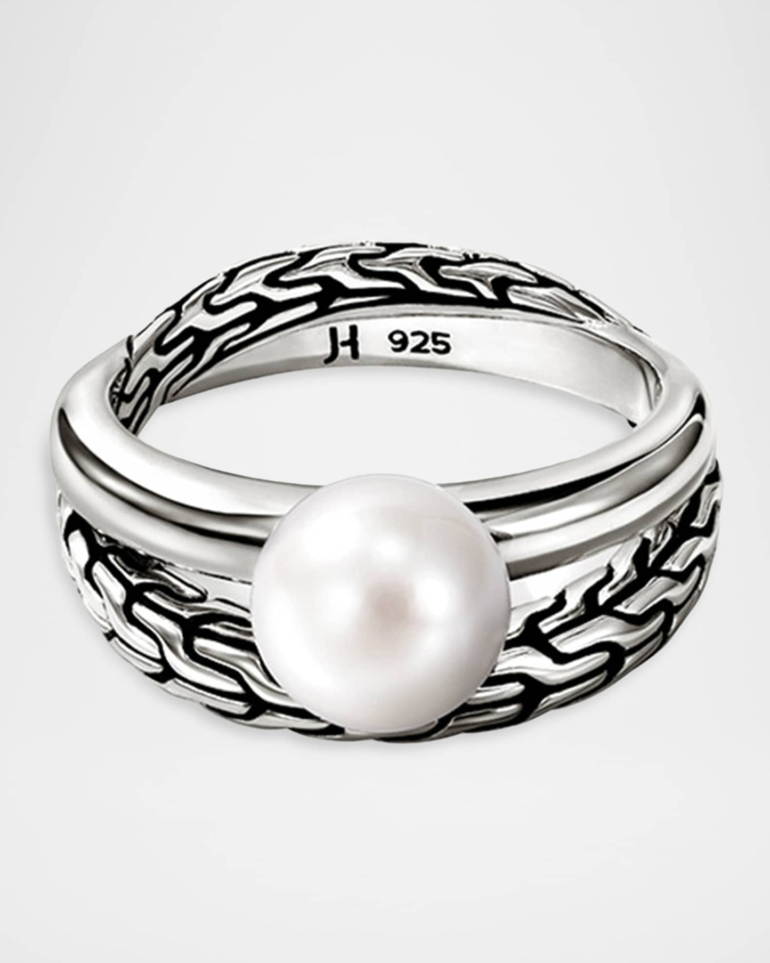 John Hardy JH Essential Sterling Silver Freshwater Pearl Ring | Neiman ...