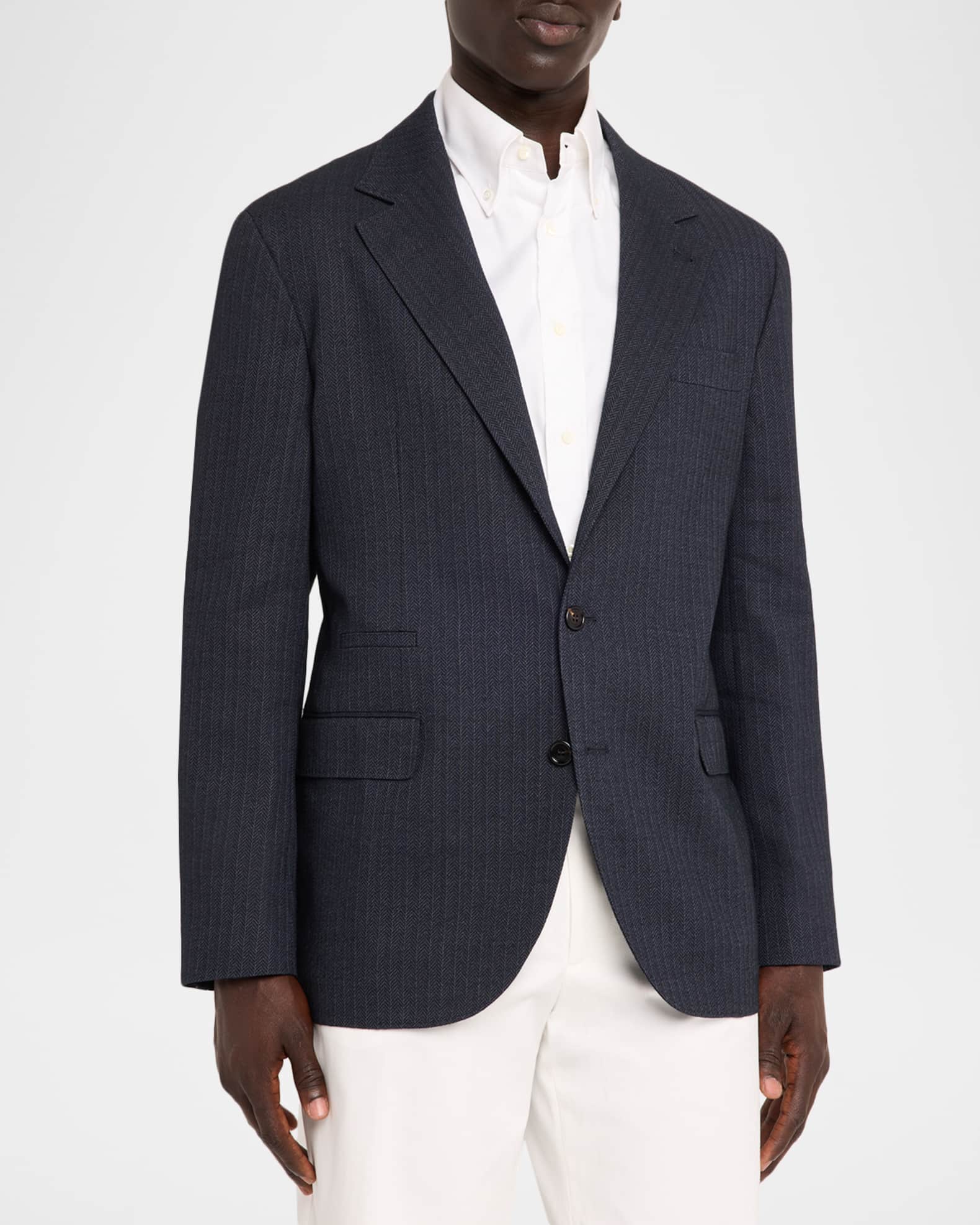 Brunello Cucinelli Men's Wool-Blend Single-Breasted Chevron Jacket ...