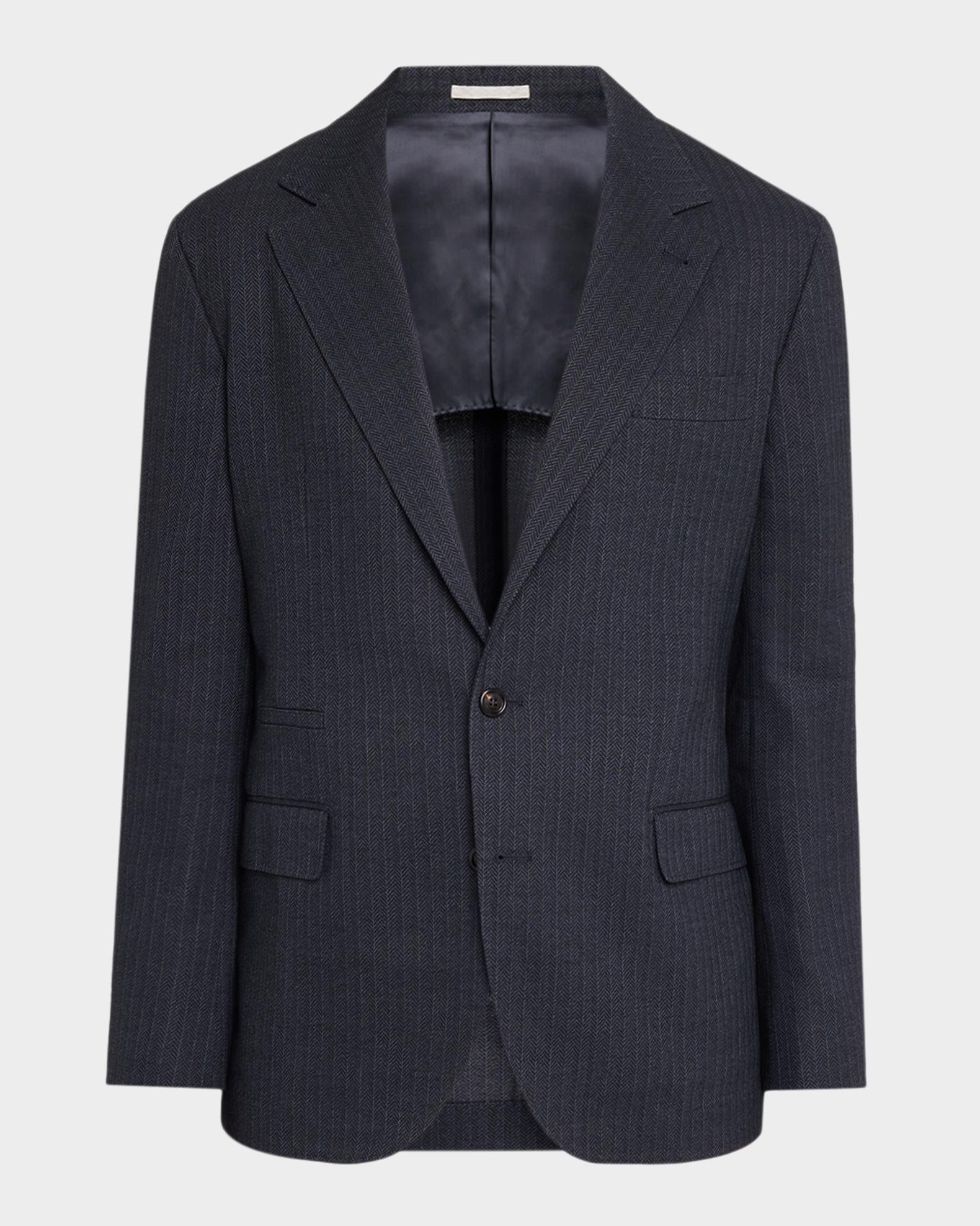 Brunello Cucinelli Men's Wool-Blend Single-Breasted Chevron Jacket ...