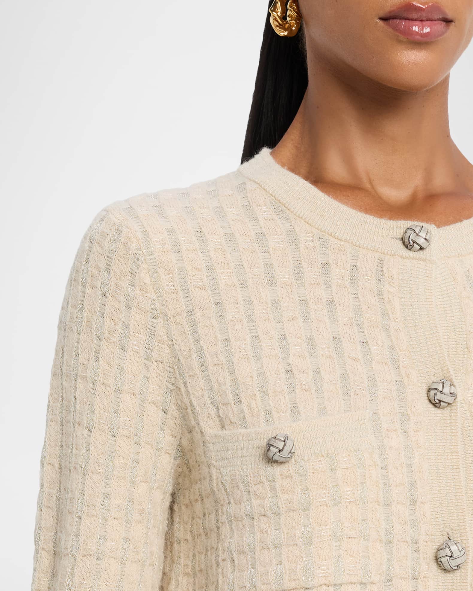 FRAME The Lurex Check Cardigan | Neiman Marcus