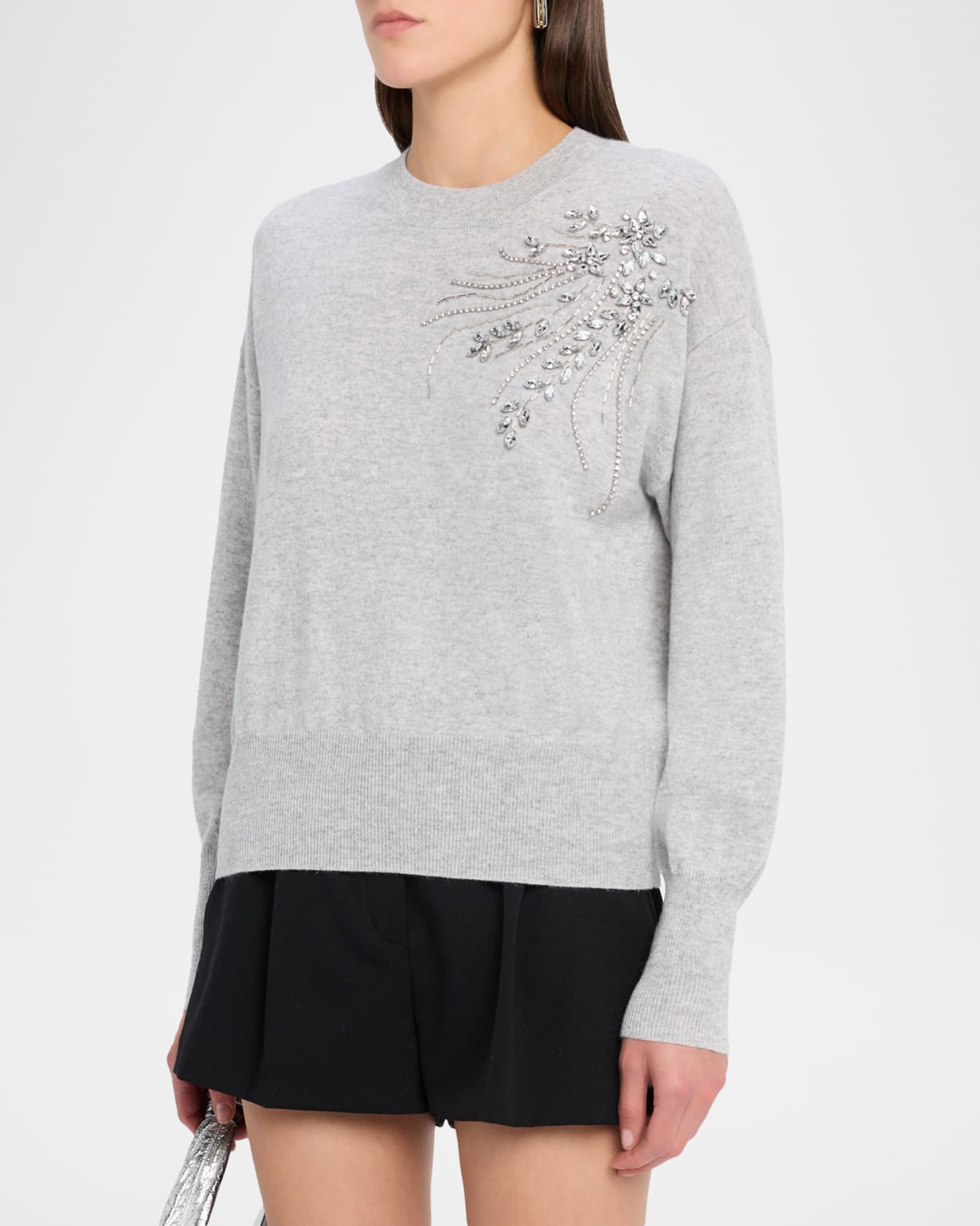 Autumn Cashmere Crystal-Embellished Cashmere Sweater | Neiman Marcus