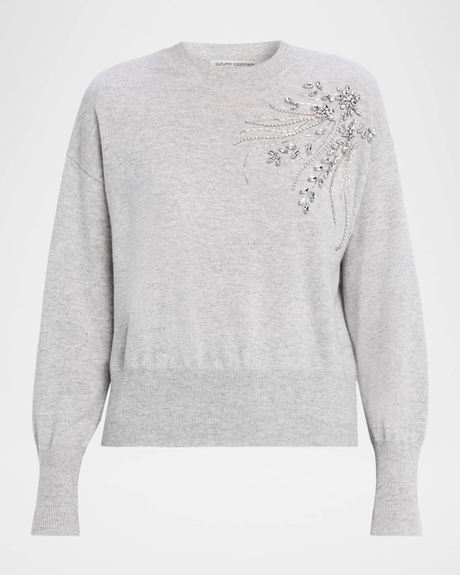 Autumn Cashmere Crystal-Embellished Cashmere Sweater | Neiman Marcus