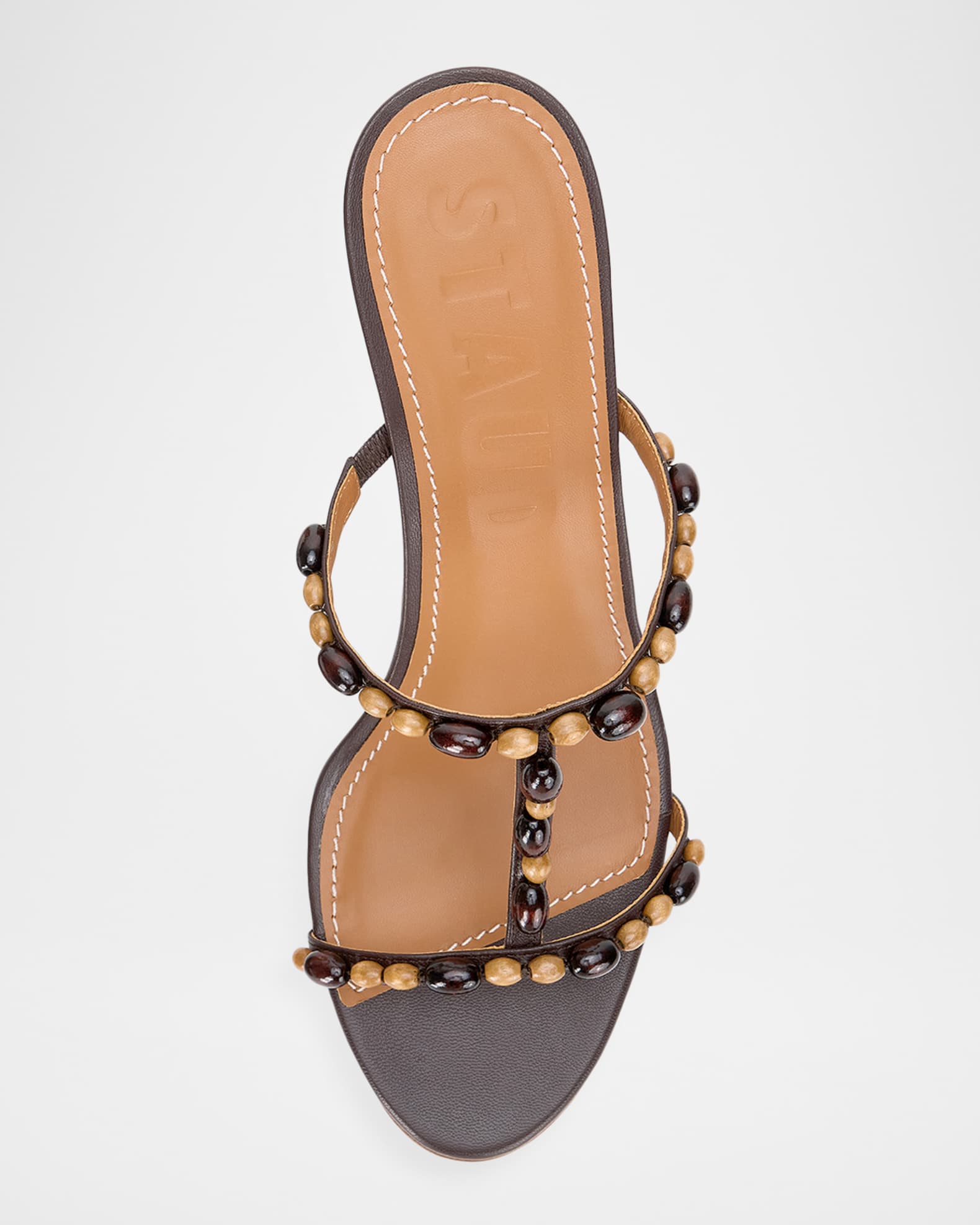 STAUD Talita Beaded Leather Sandals | Neiman Marcus