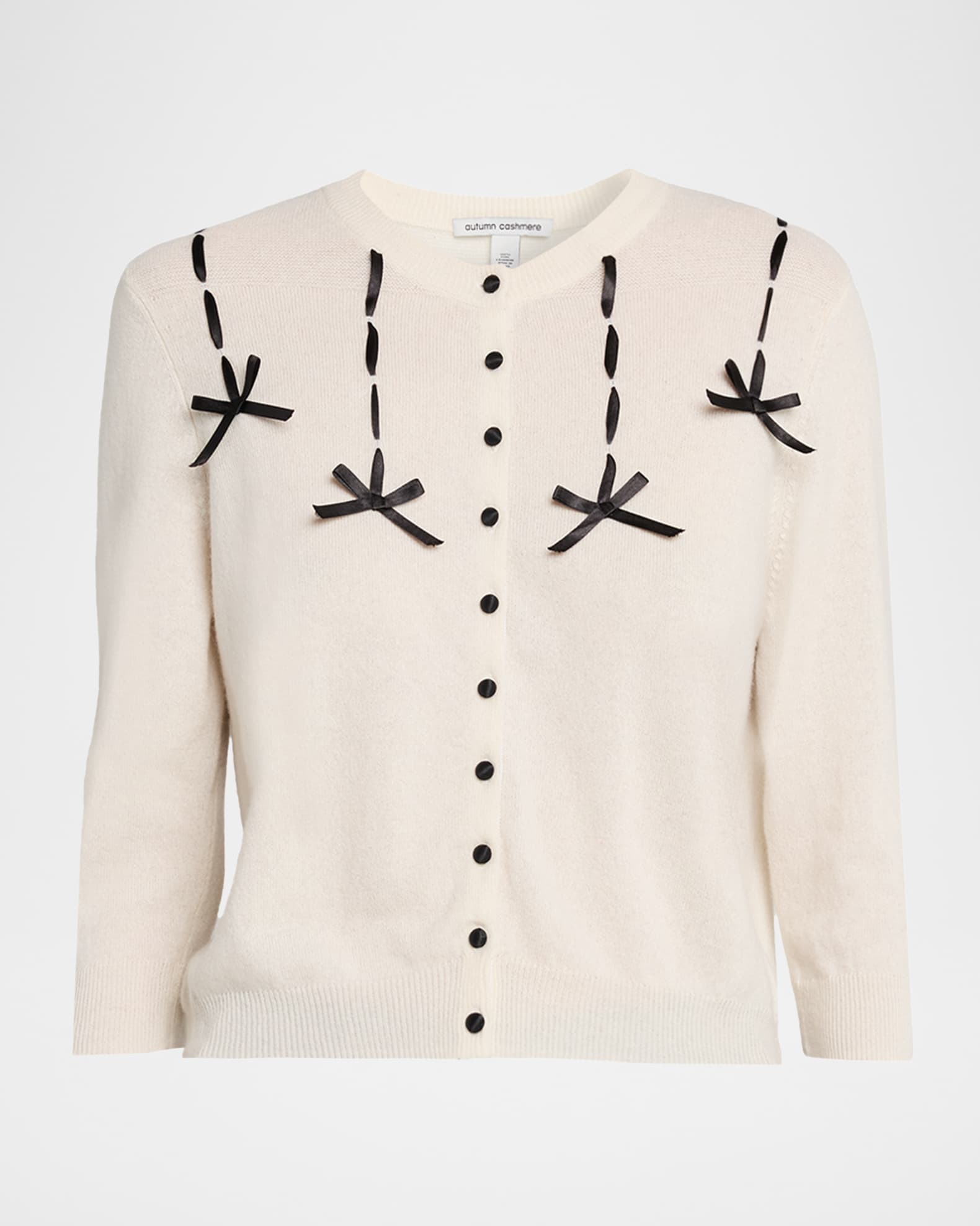 Autumn Cashmere Bow-Embellished Cashmere Cardigan | Neiman Marcus