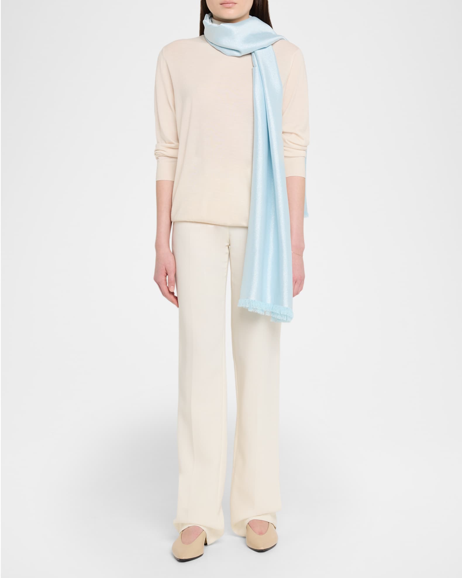 Carolyn Rowan Metallic Cotton and Viscose Shawl | Neiman Marcus