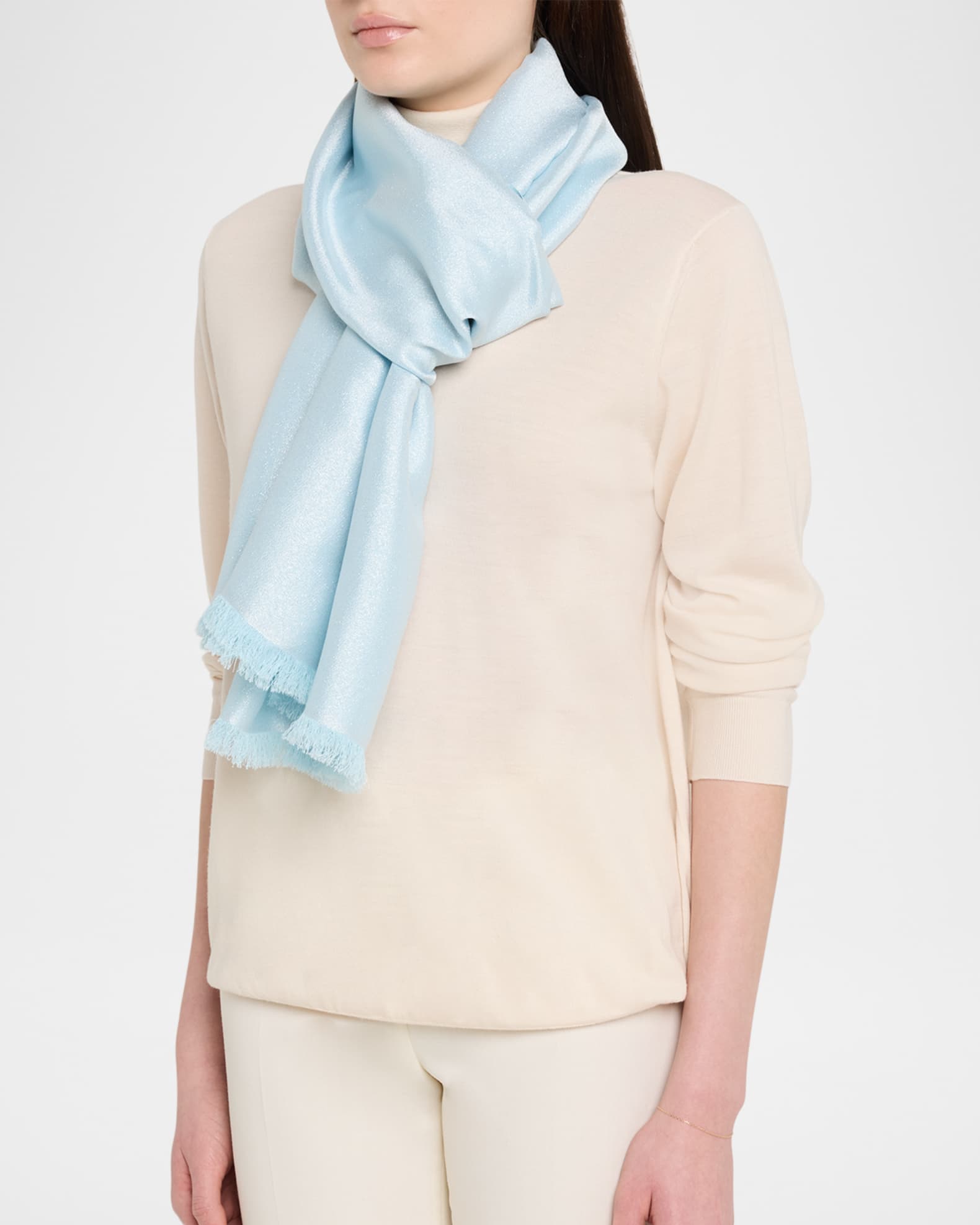 Carolyn Rowan Metallic Cotton and Viscose Shawl | Neiman Marcus