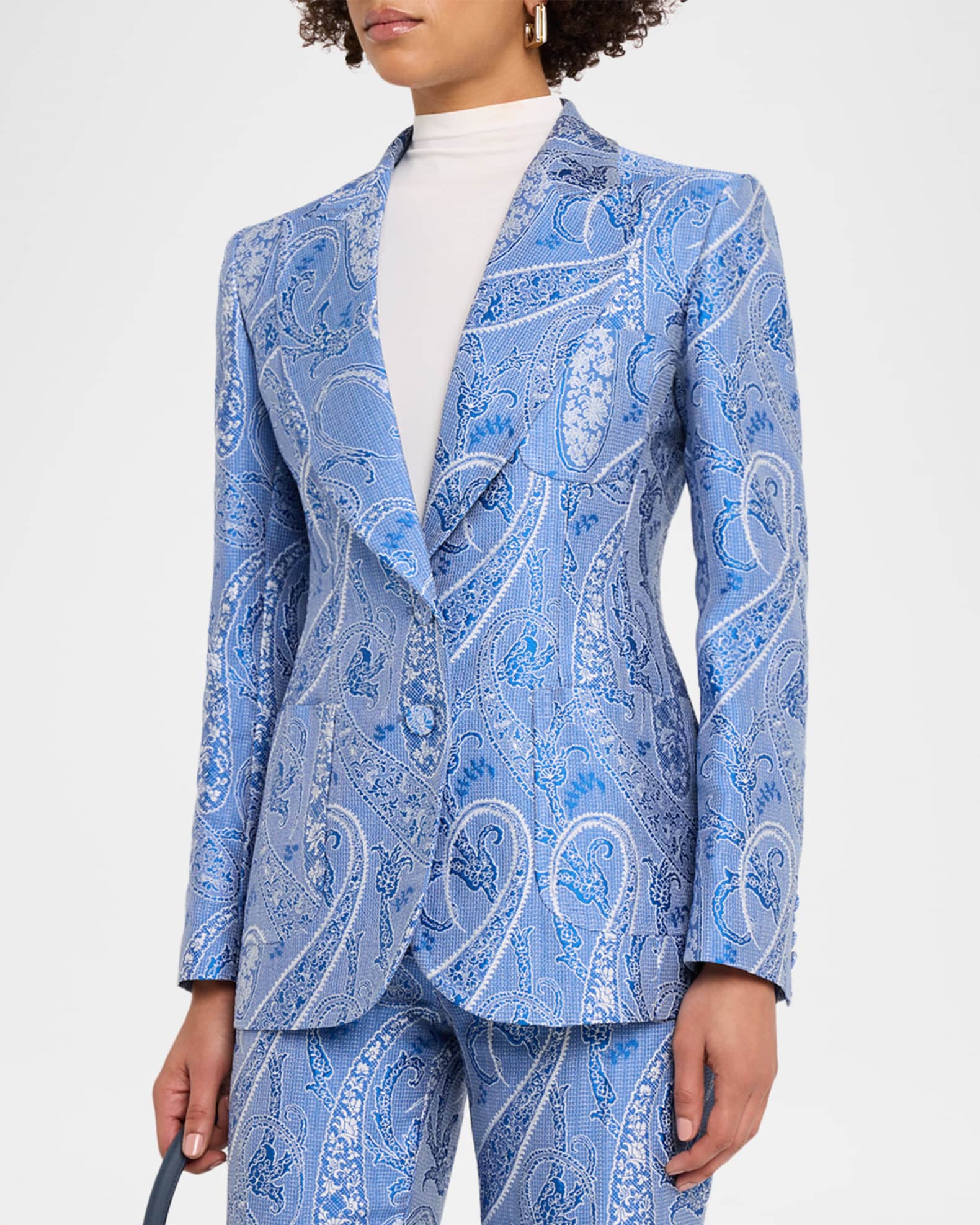 Etro Paisley Jacquard Single-Breasted Jacket | Neiman Marcus
