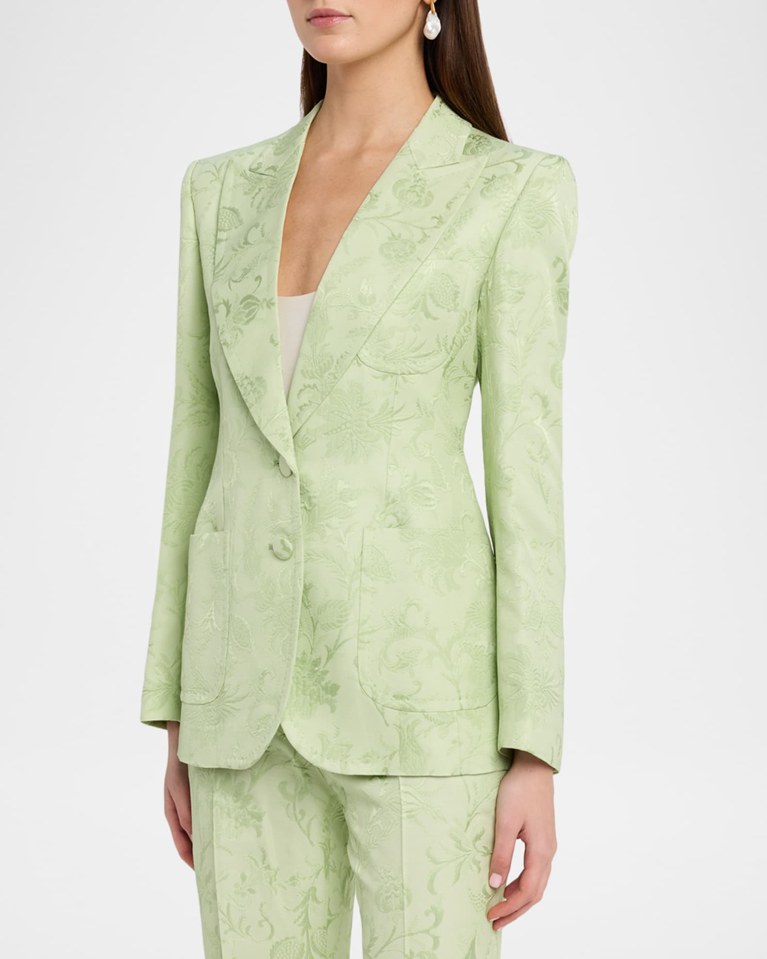 Etro Floral Single-Breasted Jacquard Jacket | Neiman Marcus