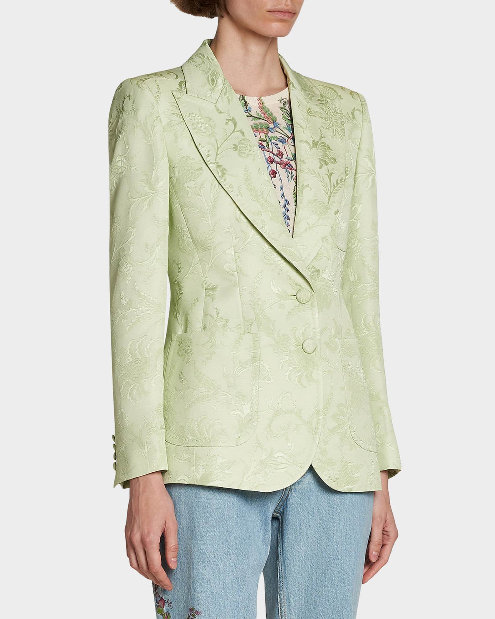 Etro Floral Single-Breasted Jacquard Jacket | Neiman Marcus