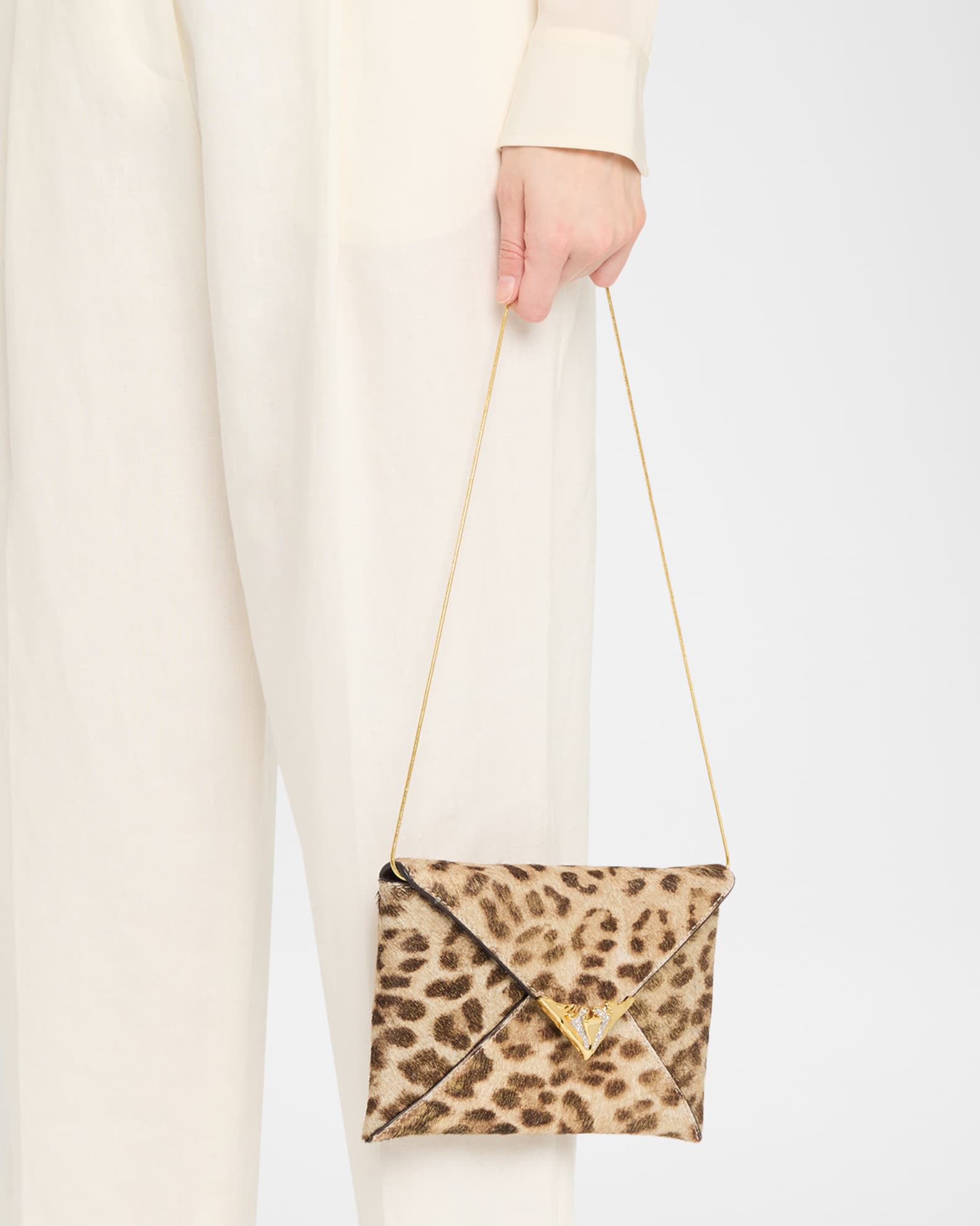 Alexis Bittar Leopard-Print Calf Hair Envelope Clutch Bag | Neiman Marcus