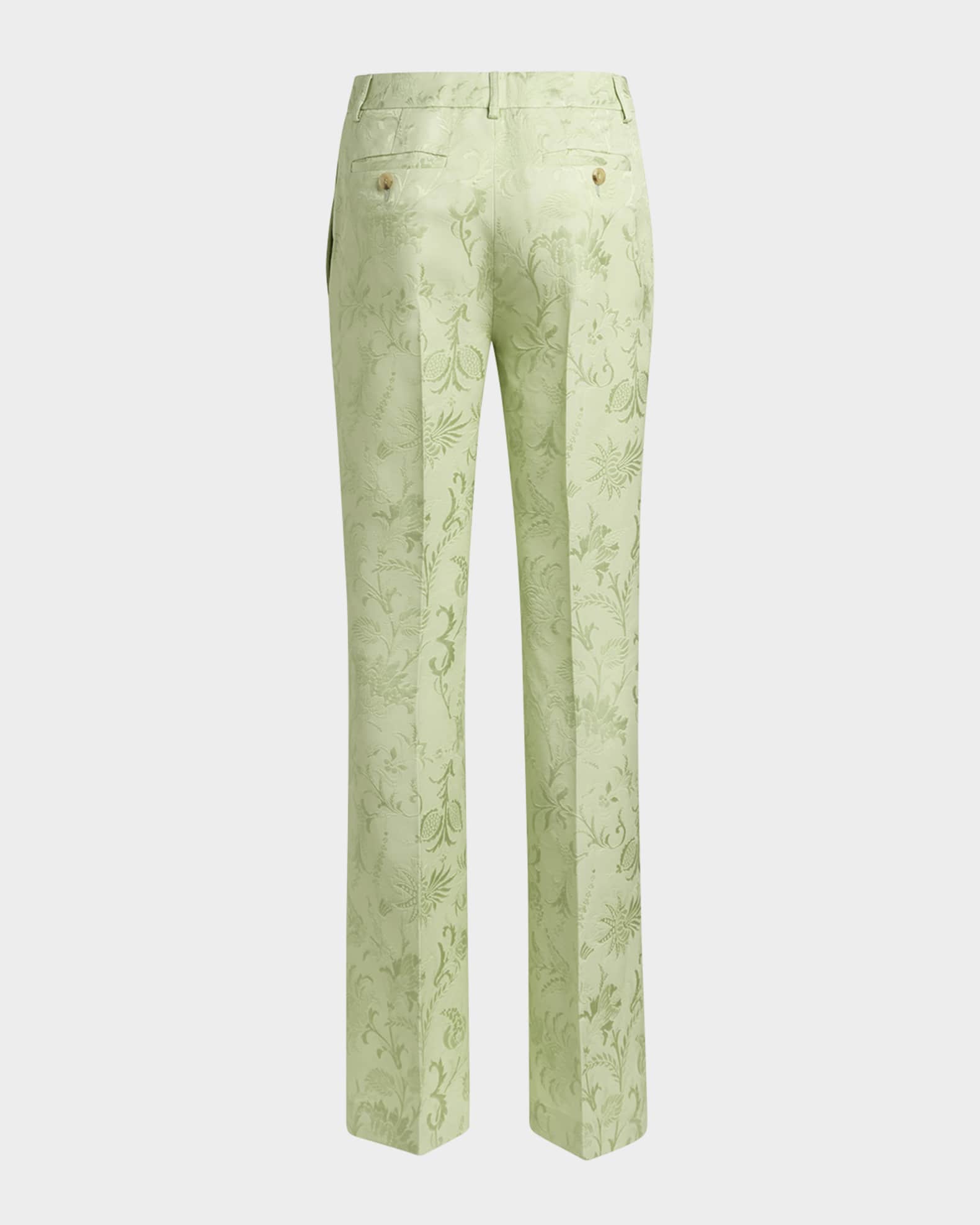 Etro Floral Jacquard Straight-Leg Trousers | Neiman Marcus