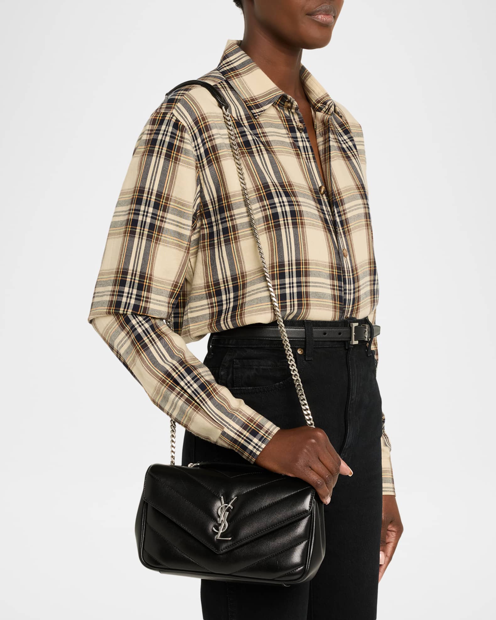 Saint Laurent Lou Lou YSL Quilted Leather Crossbody Bag | Neiman Marcus