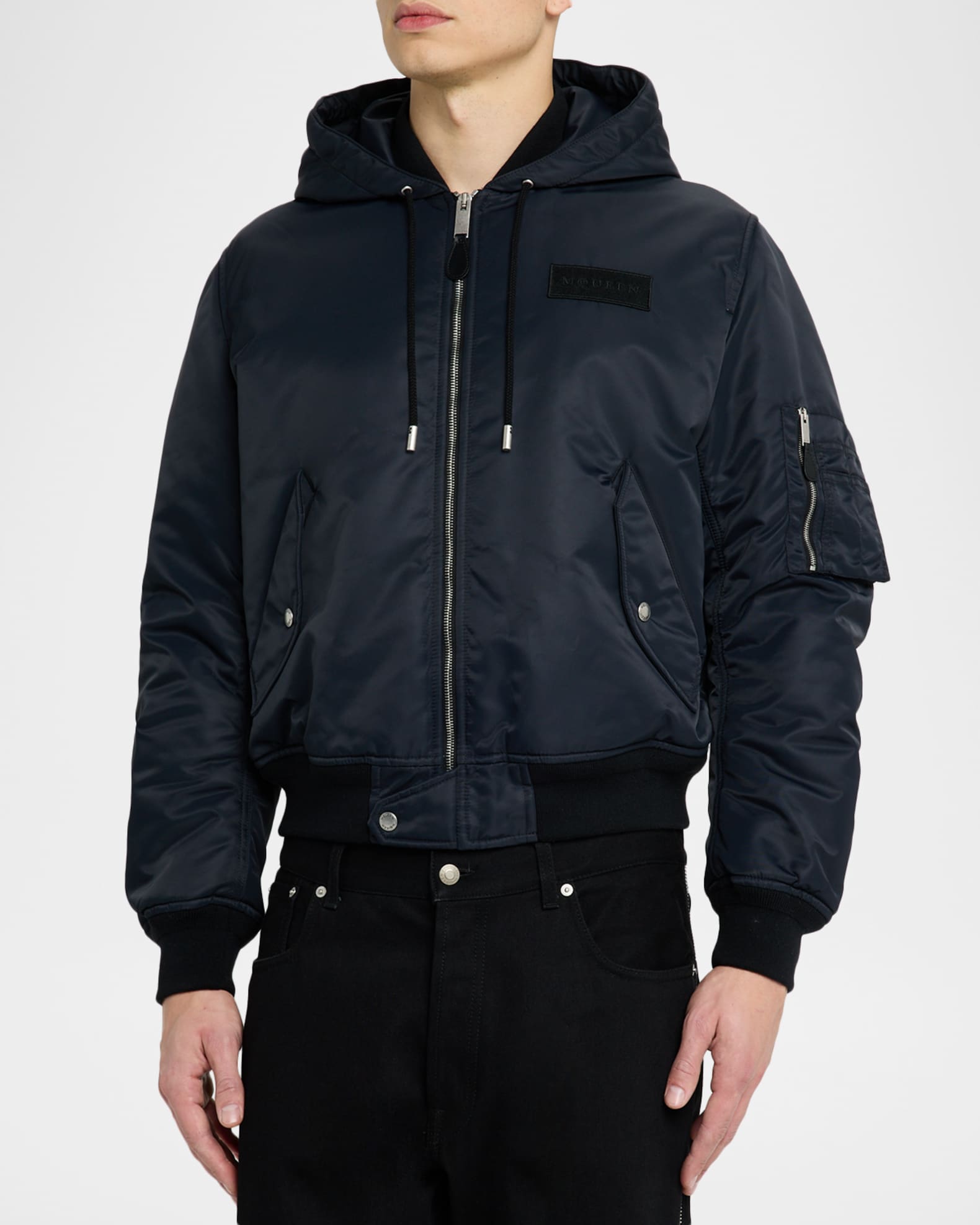 McQueen Men's Hooded Nylon Jacket | Neiman Marcus