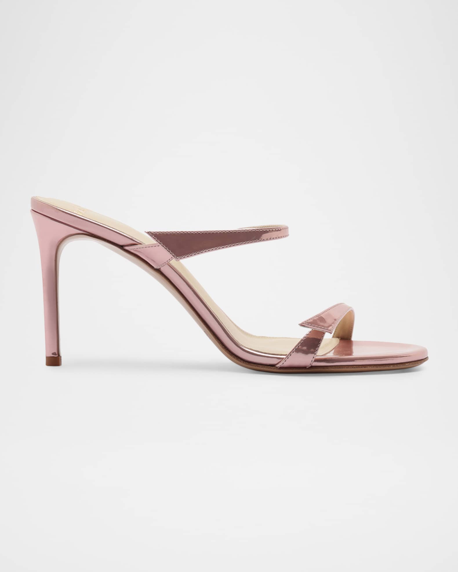 Alexandre Birman 85mm Tita Metallic Leather Mule Sandals | Neiman Marcus