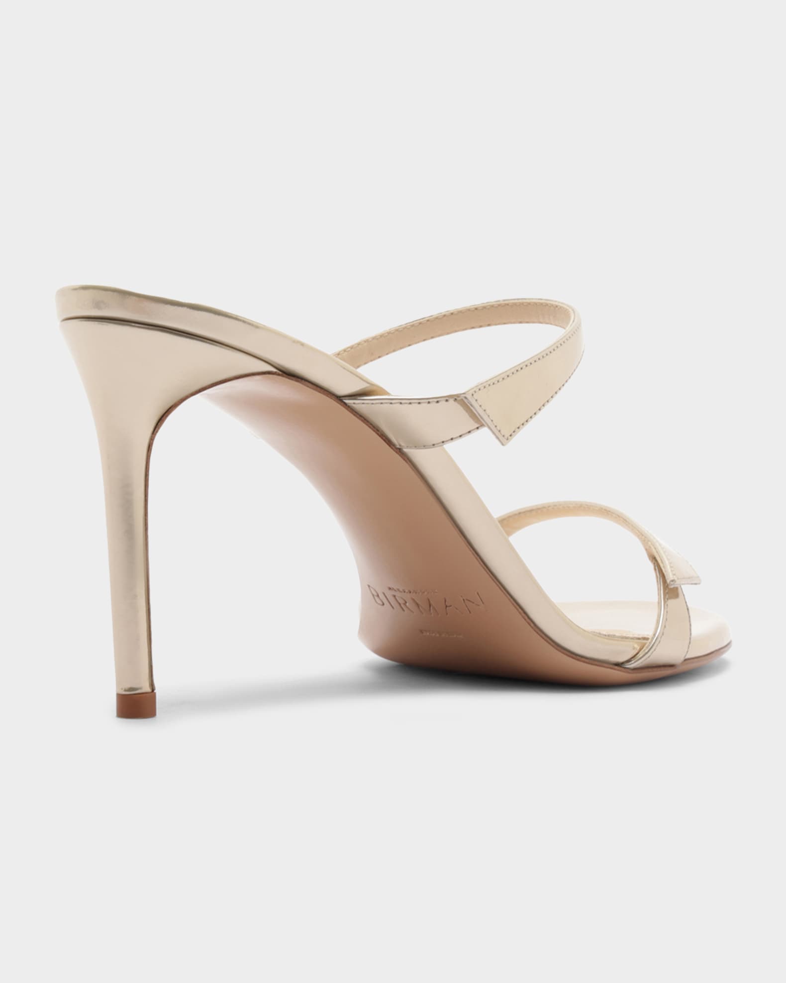Alexandre Birman 85mm Tita Metallic Leather Mule Sandals | Neiman Marcus