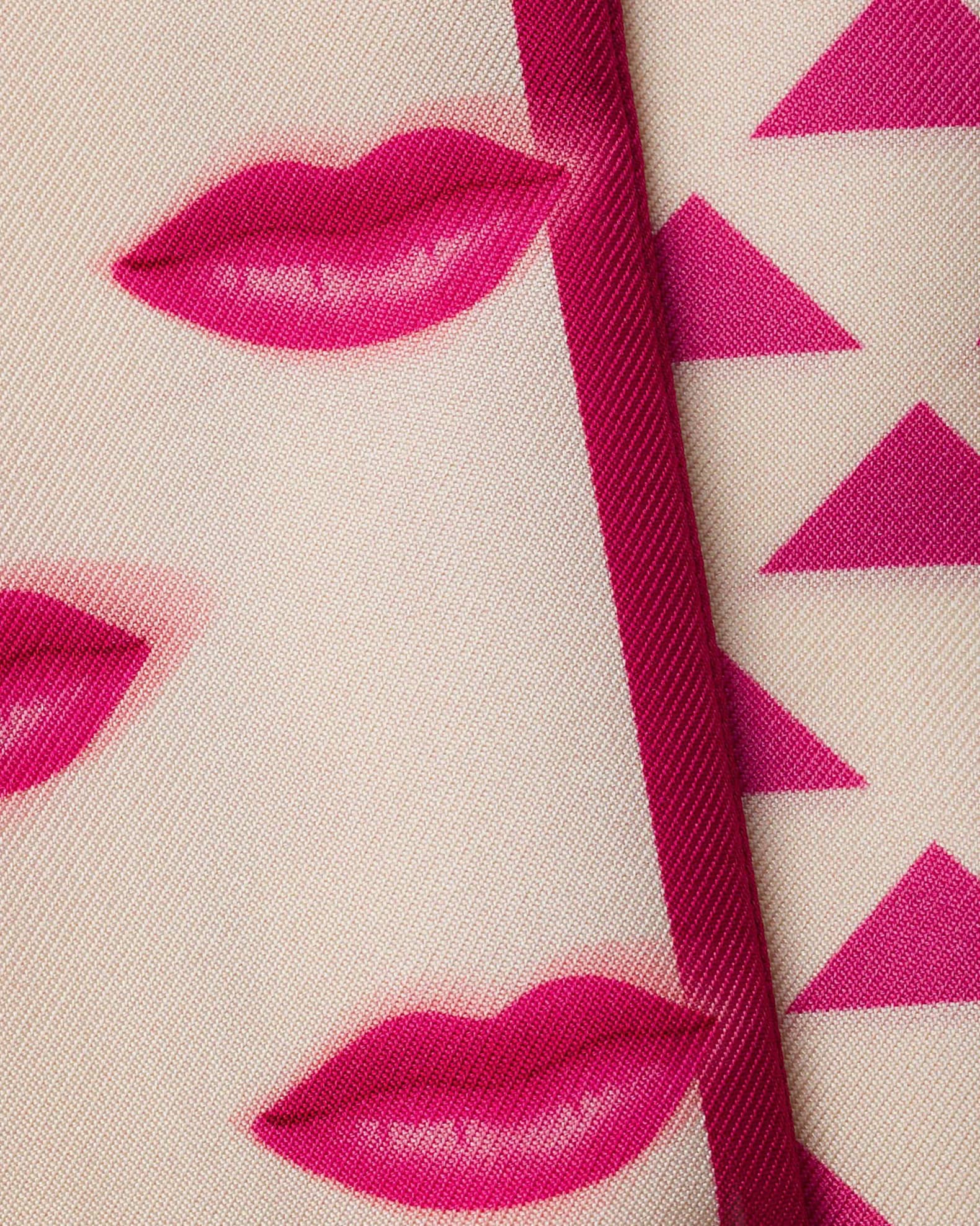 Prada Triangle Lips Print Silk Twill Skinny Scarf | Neiman Marcus