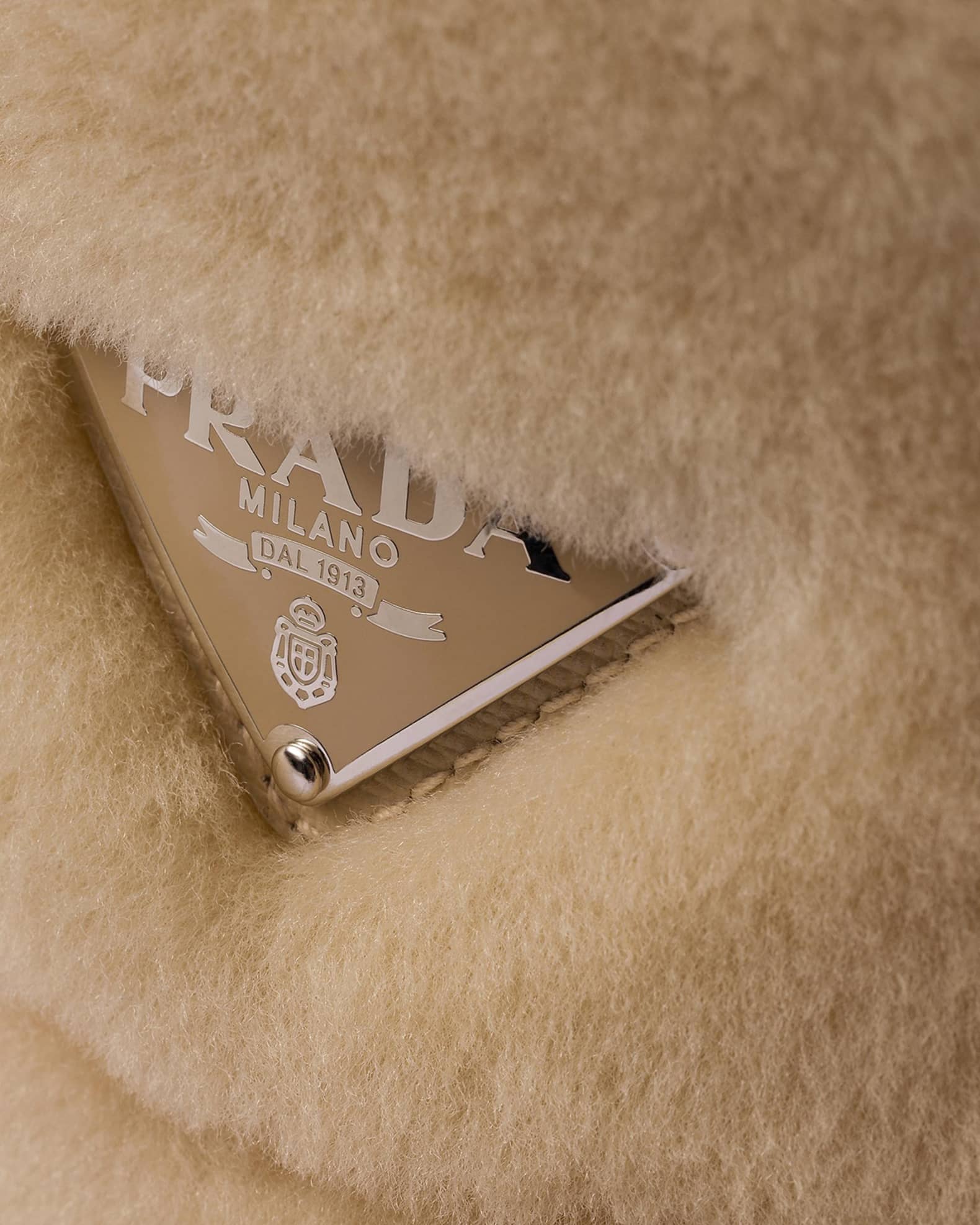 Prada Sheep Shearling Bucket Hat | Neiman Marcus
