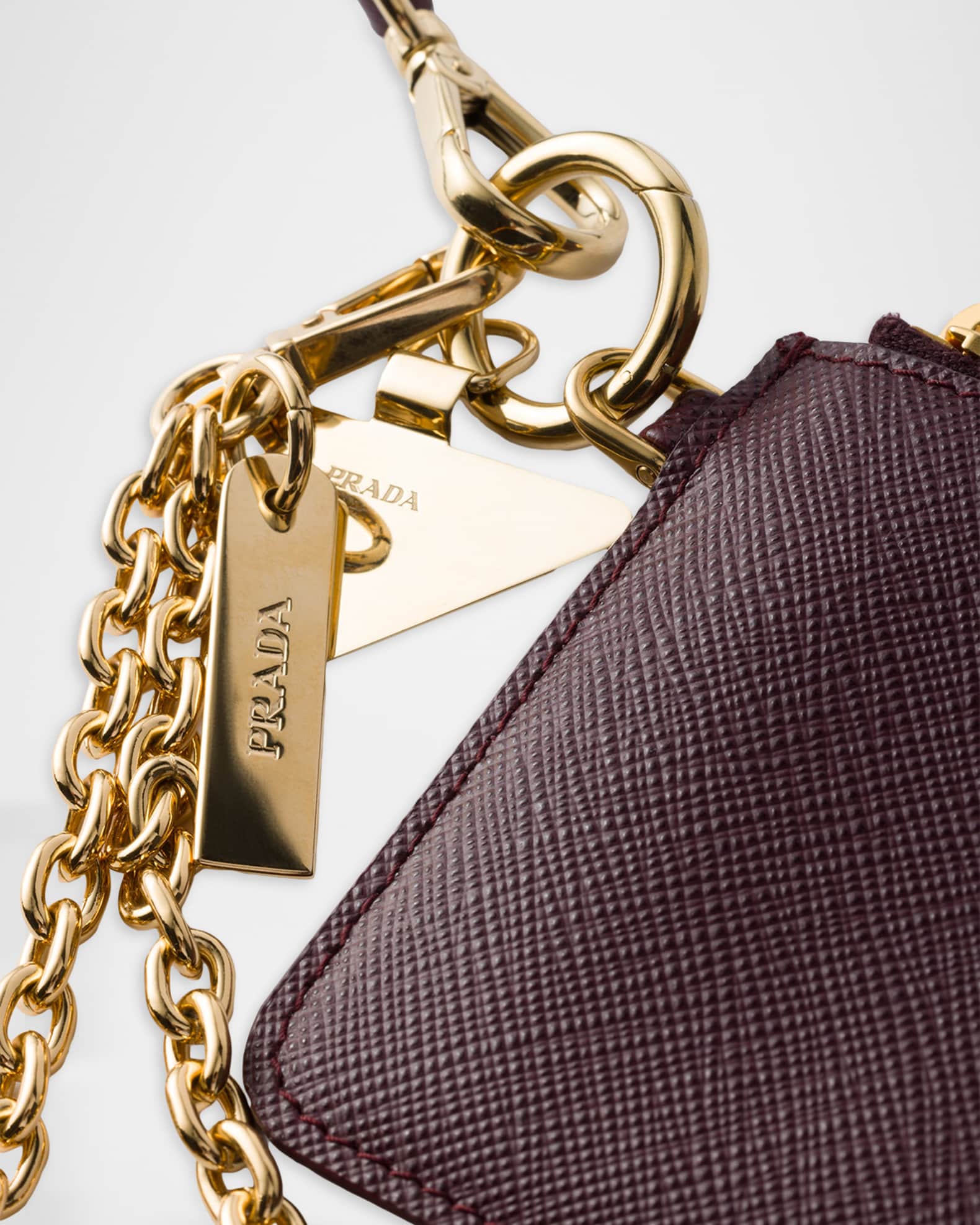 Prada Saffiano Leather Card Holder with Neck Strap | Neiman Marcus
