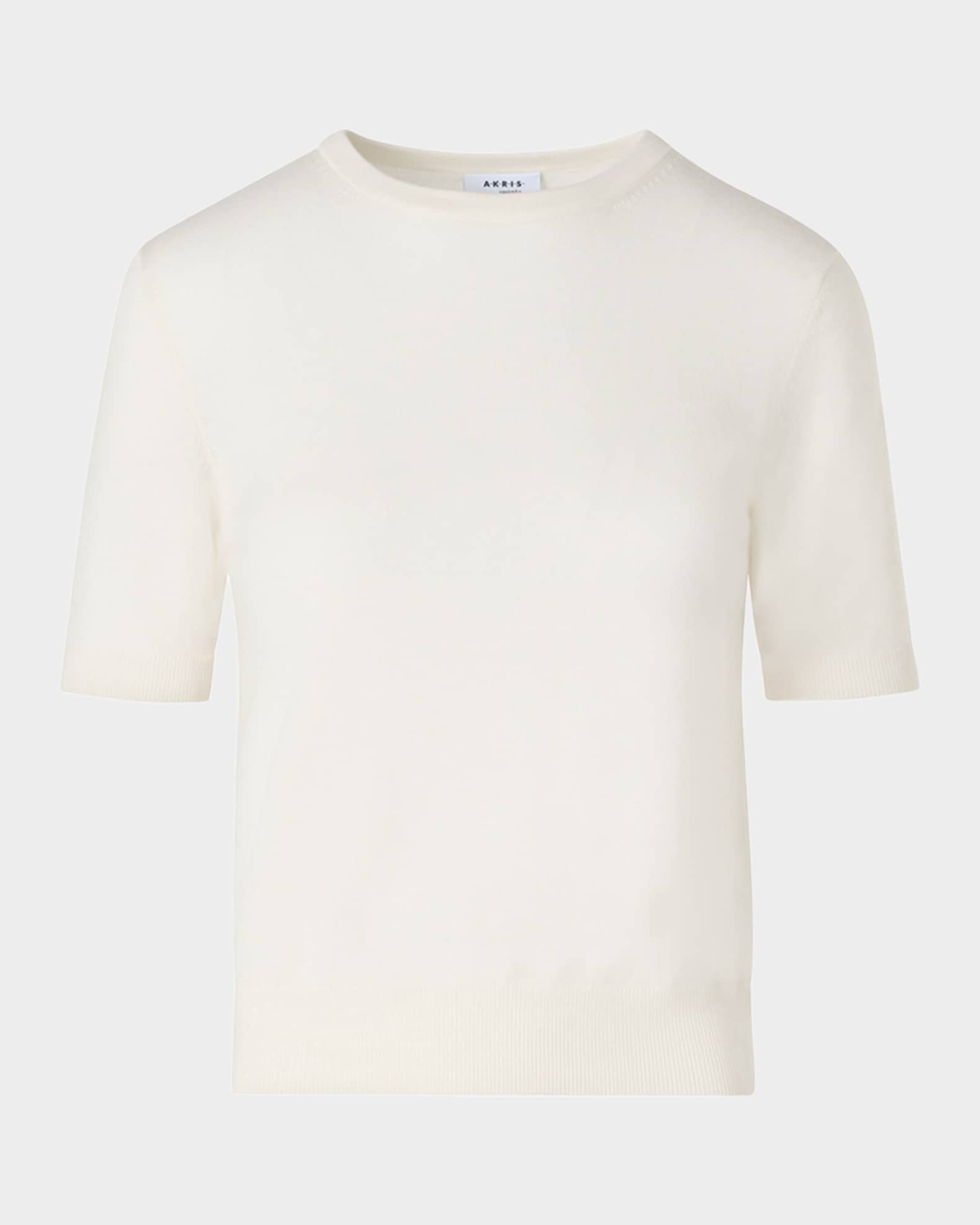 Akris punto Fine Merino Wool Knit Short-Sleeve Crew Neck Sweater ...