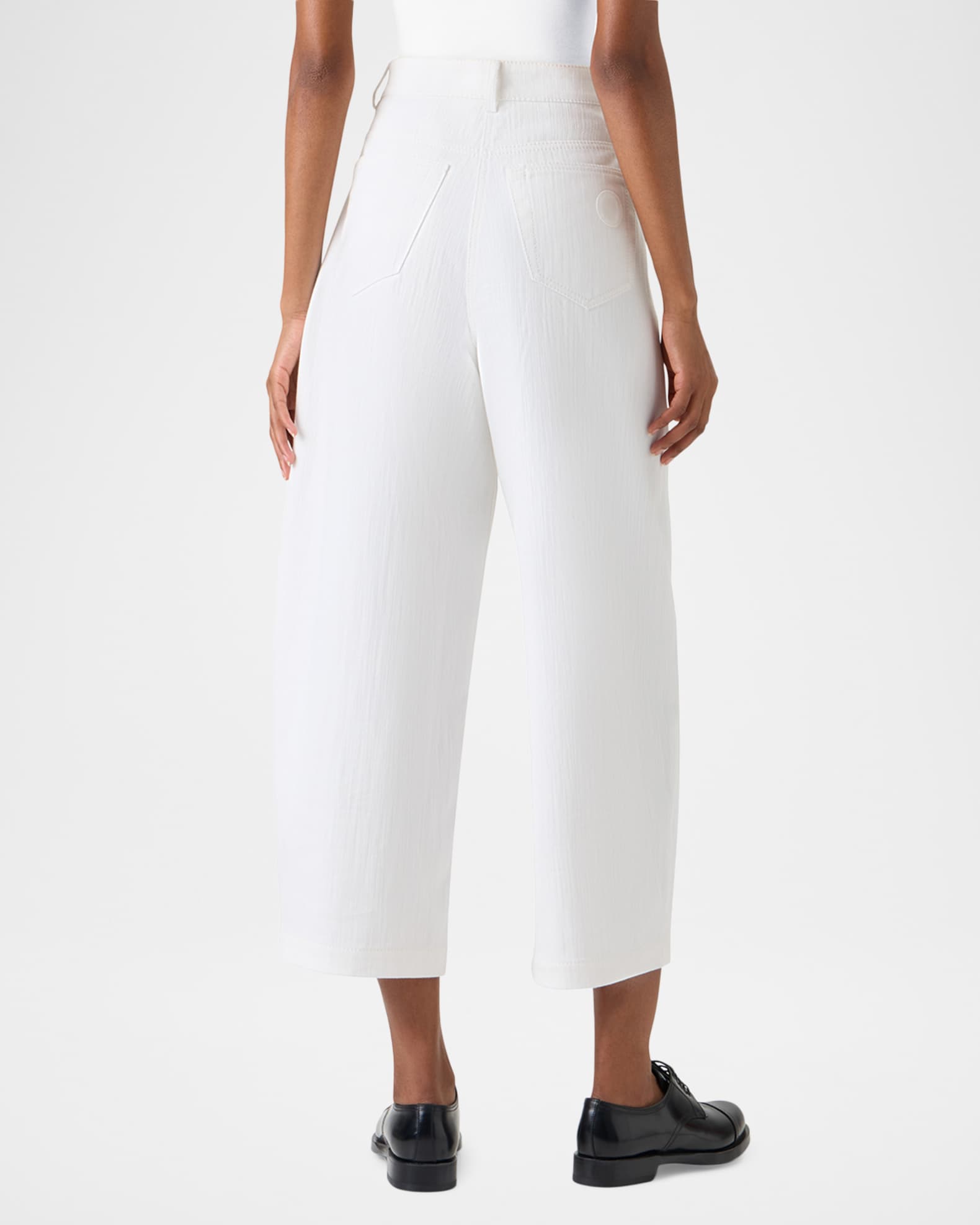 Akris punto High-Rise Barrel-Leg Ankle Pants | Neiman Marcus