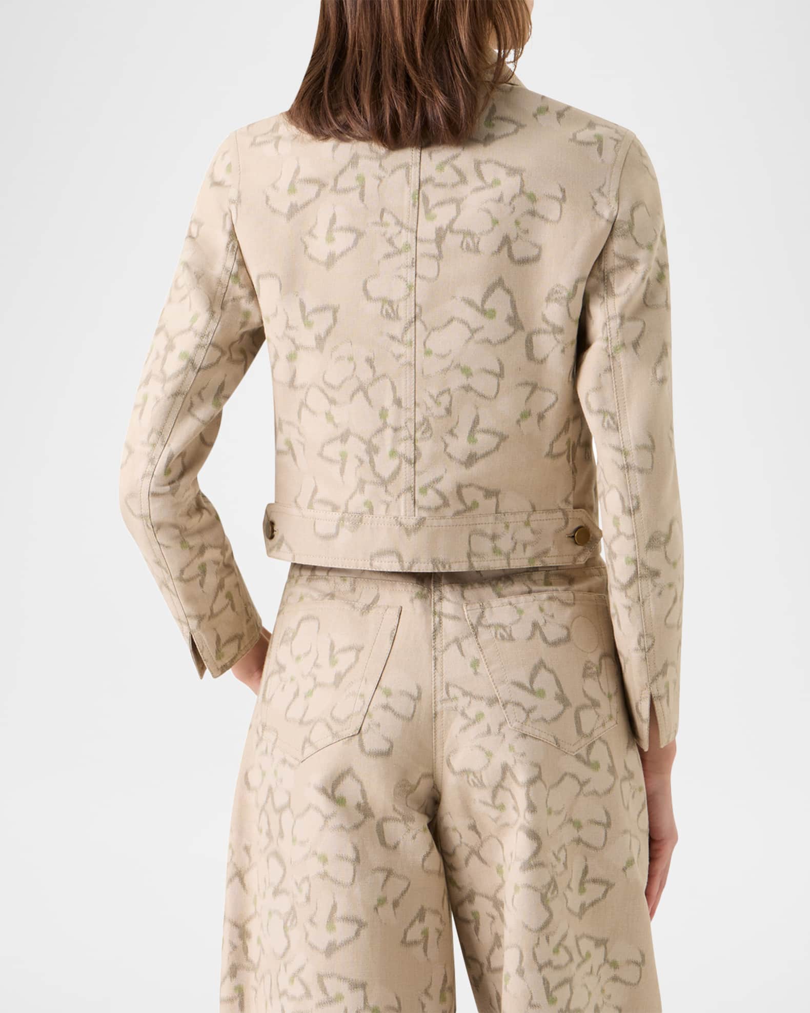 Akris punto Ikat Flower Print Cotton Canvas Boxy Jacket | Neiman Marcus