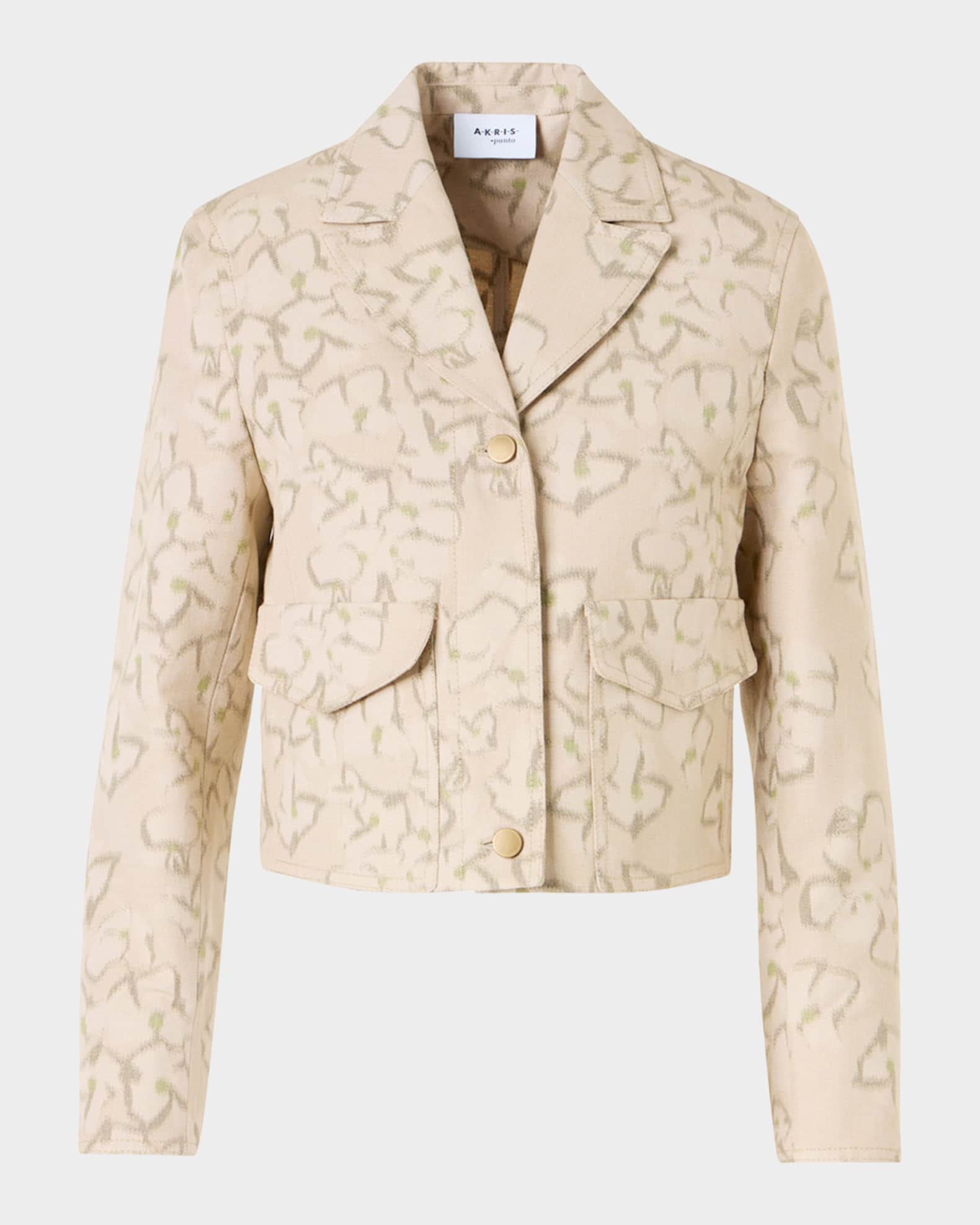 Akris punto Ikat Flower Print Cotton Canvas Boxy Jacket | Neiman Marcus