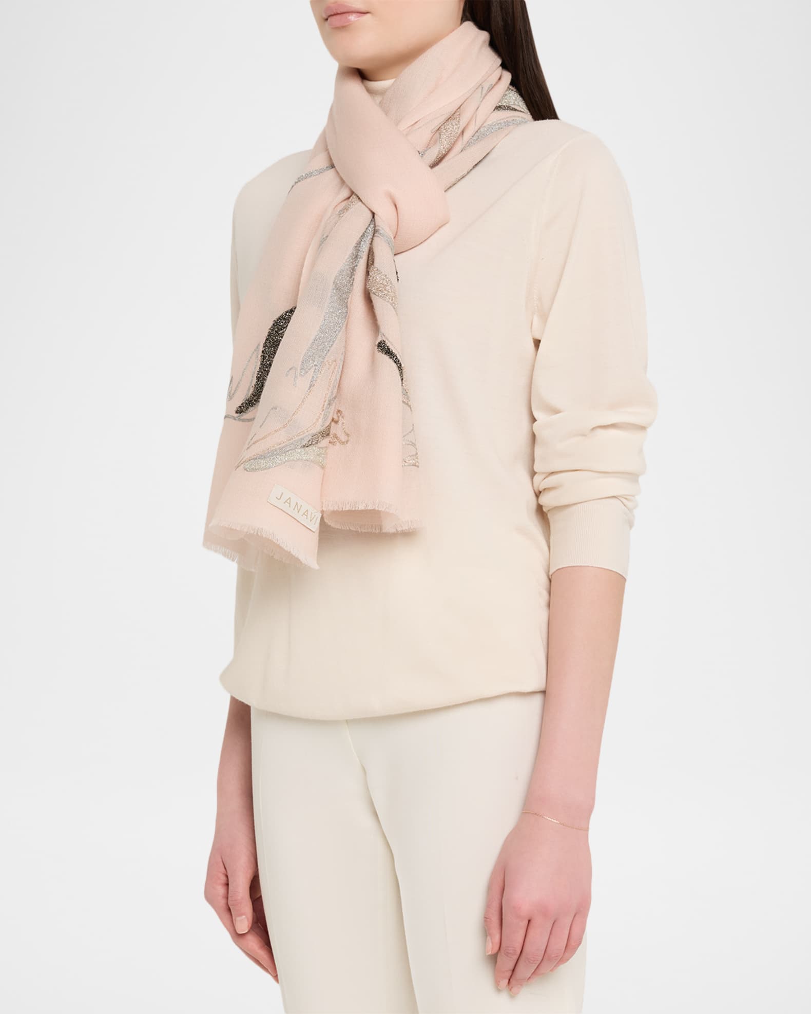 Janavi India Beyond the Galaxy Merino Wool Scarf | Neiman Marcus