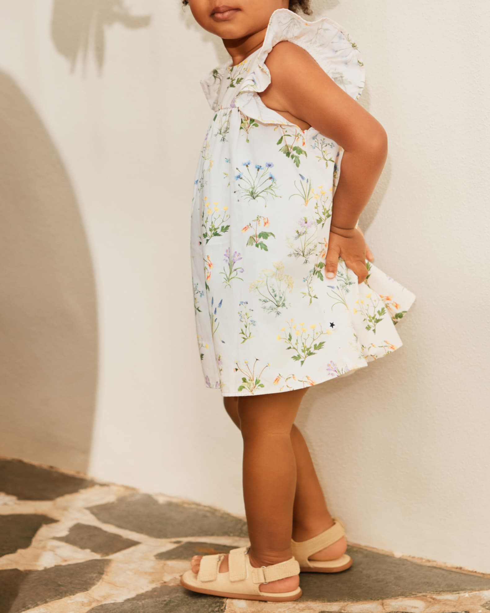 Molo Girl's Cacao Floral-Print Organic Cotton Dress, Size 6M-2 | Neiman ...