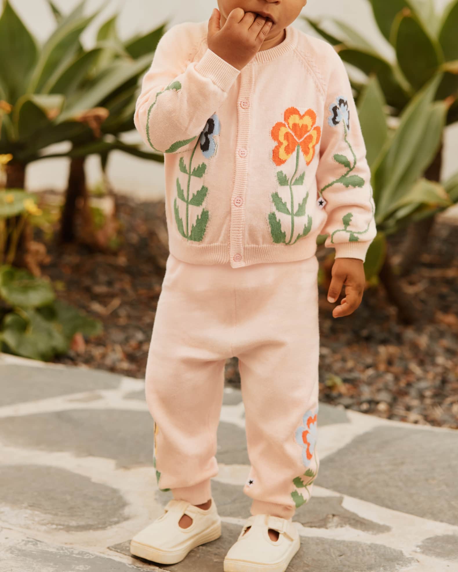 Molo Girl's Gertrude Floral Intarsia-Knit Cardigan, Size 6M-2 | Neiman ...