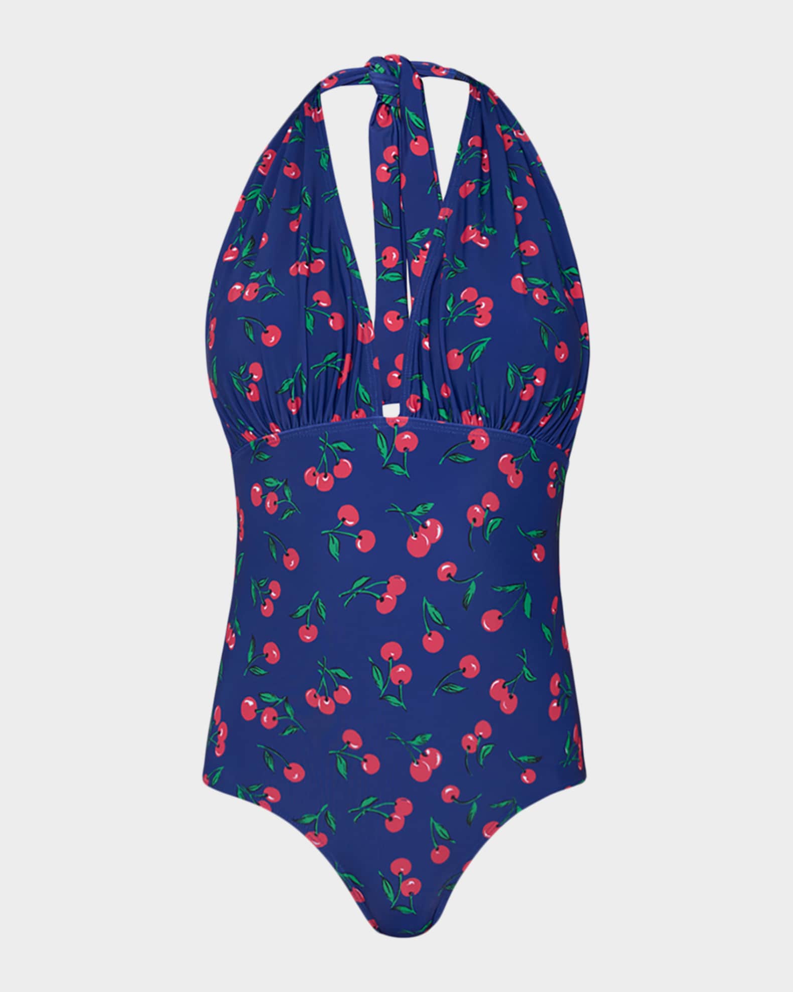 Shoshanna Cherry Halter One-Piece Swimsuit | Neiman Marcus