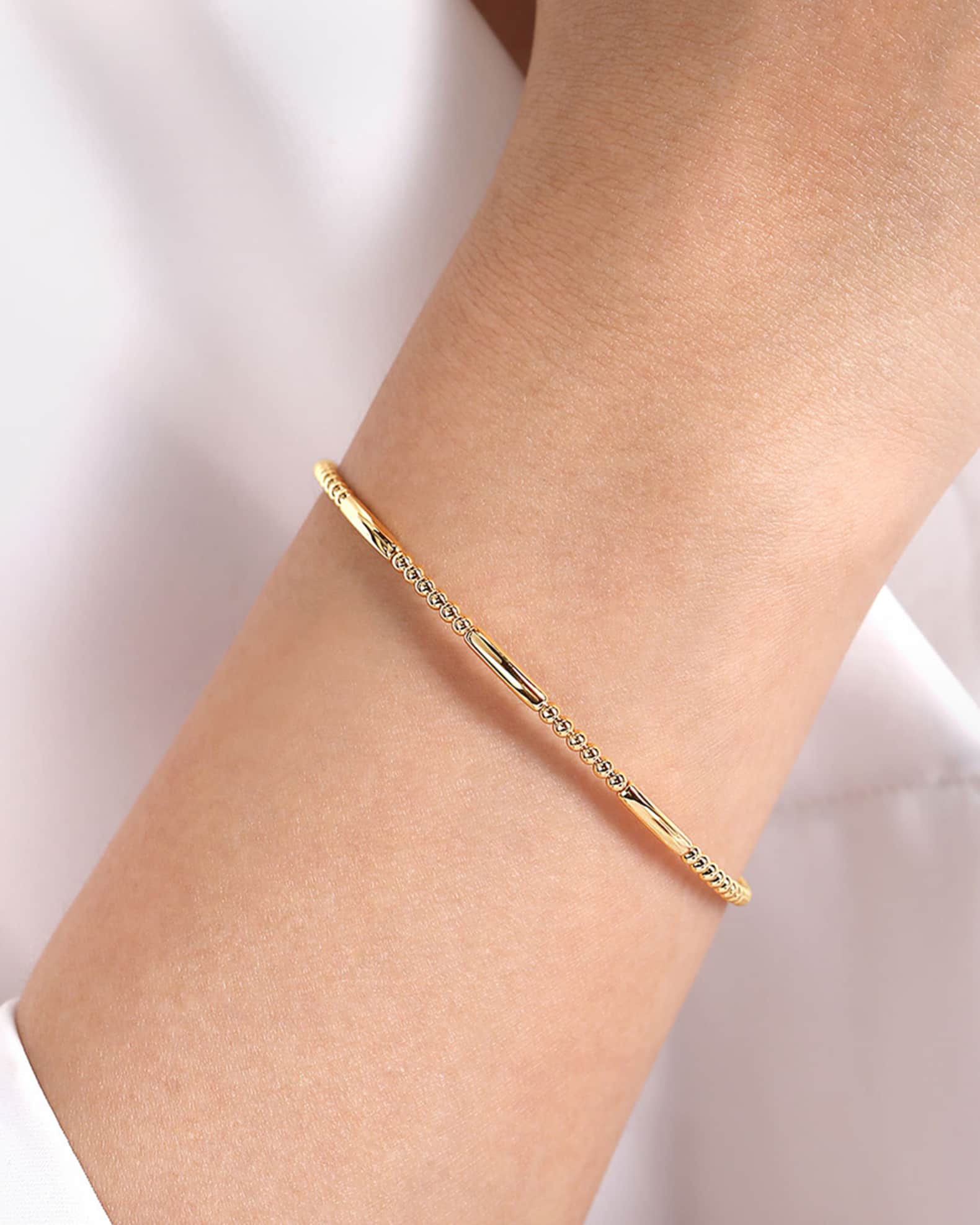 Gabriel & Co 14K Yellow Gold Bujukan Open Bangle | Neiman Marcus