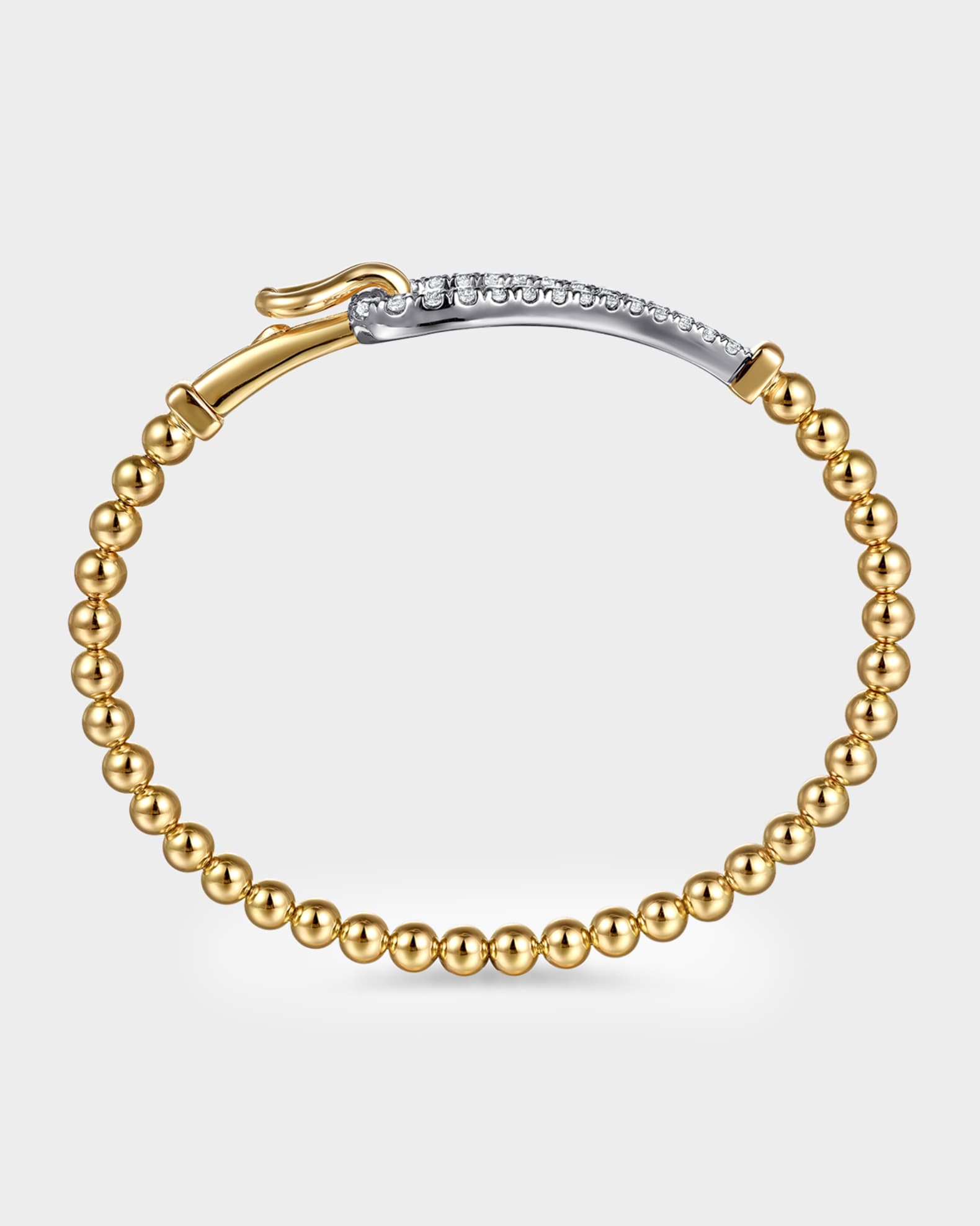 Gabriel & Co 14K White and Yellow Gold Diamond Loop Bujukan Bangle ...
