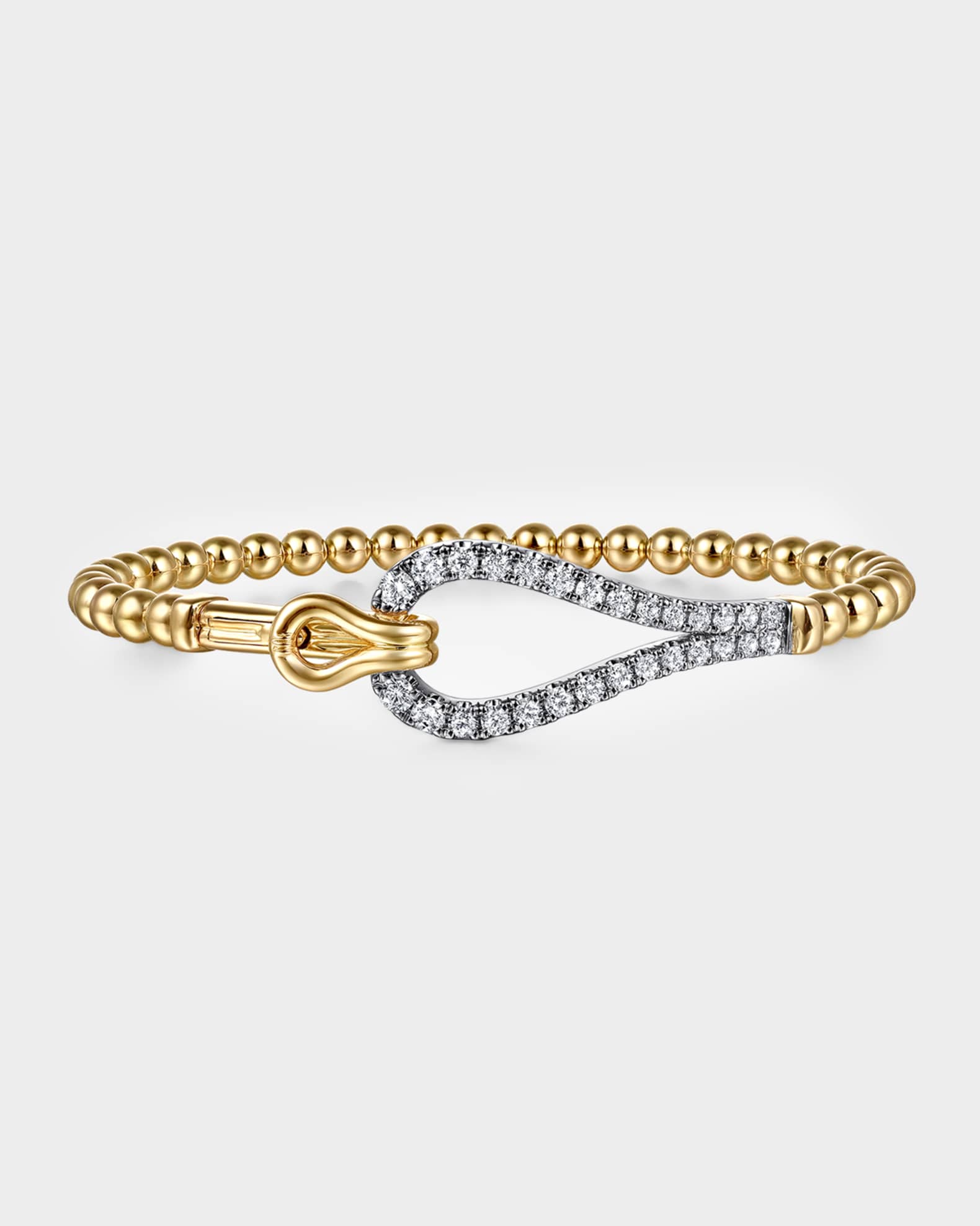 Gabriel & Co 14K White and Yellow Gold Diamond Loop Bujukan Bangle ...