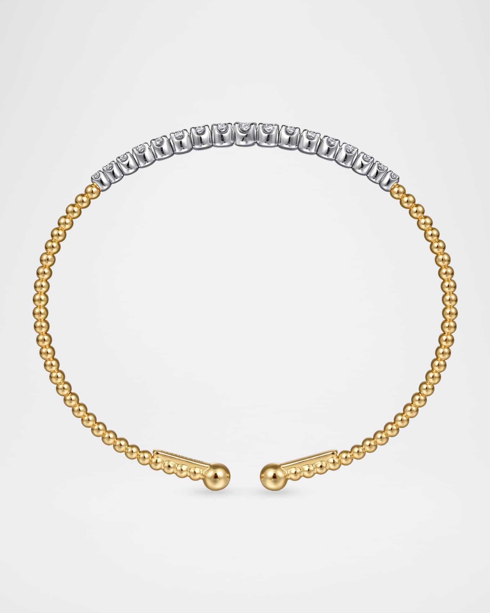 Gabriel & Co 14K White and Yellow Gold Diamond Bujukan Bangle | Neiman ...