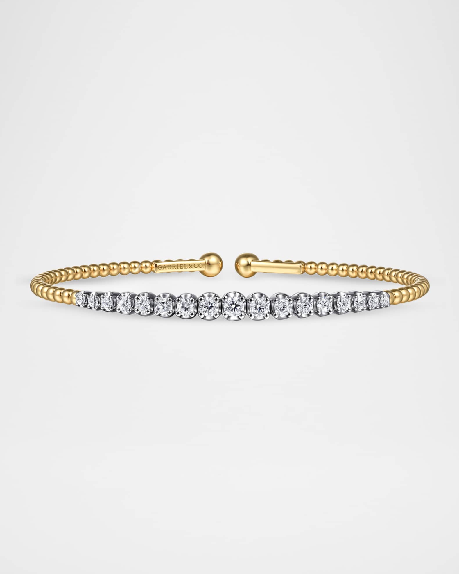 Gabriel & Co 14K White and Yellow Gold Diamond Bujukan Bangle | Neiman ...