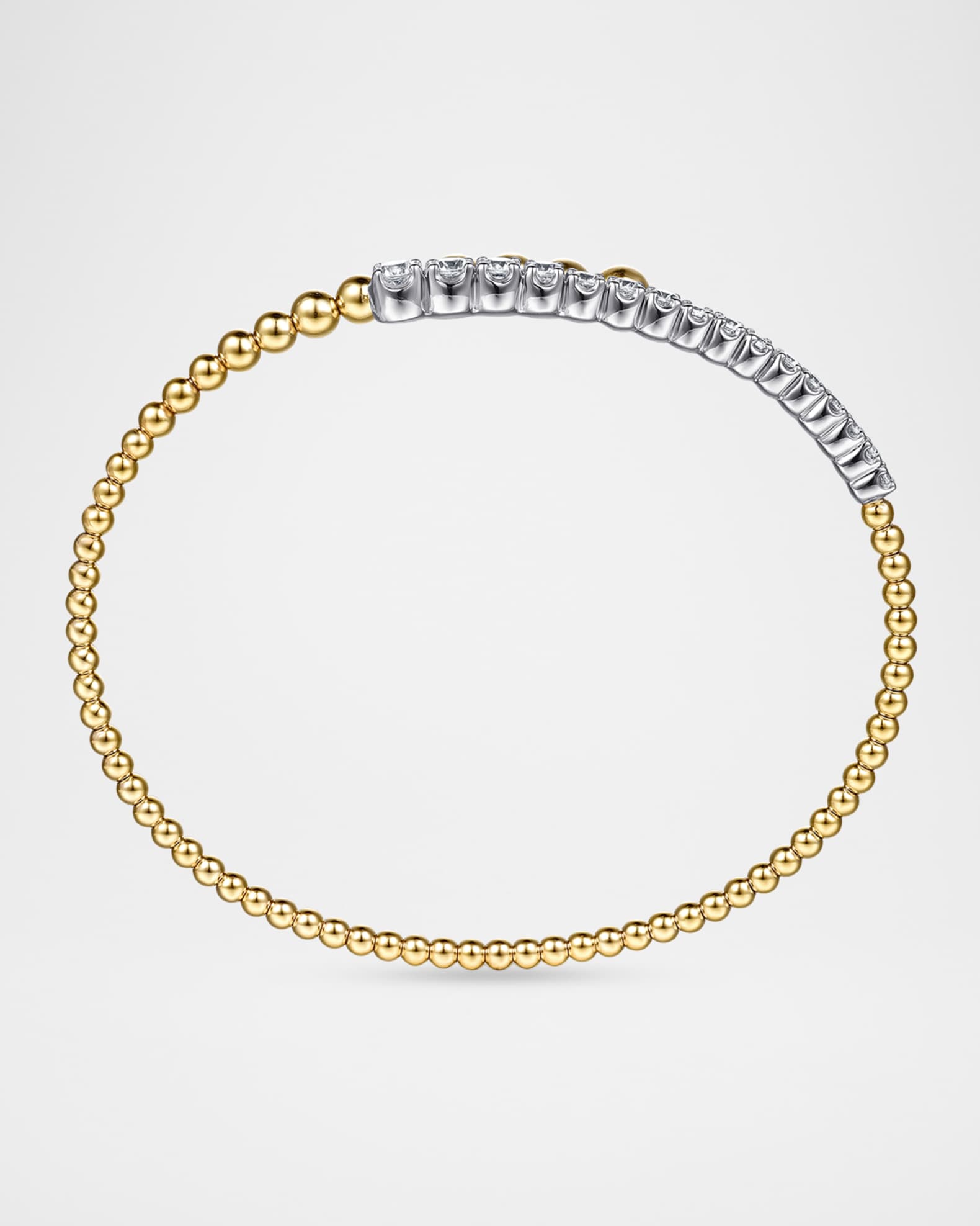 Gabriel & Co 14K White and Yellow Gold Bujukan and Graduating Diamond ...