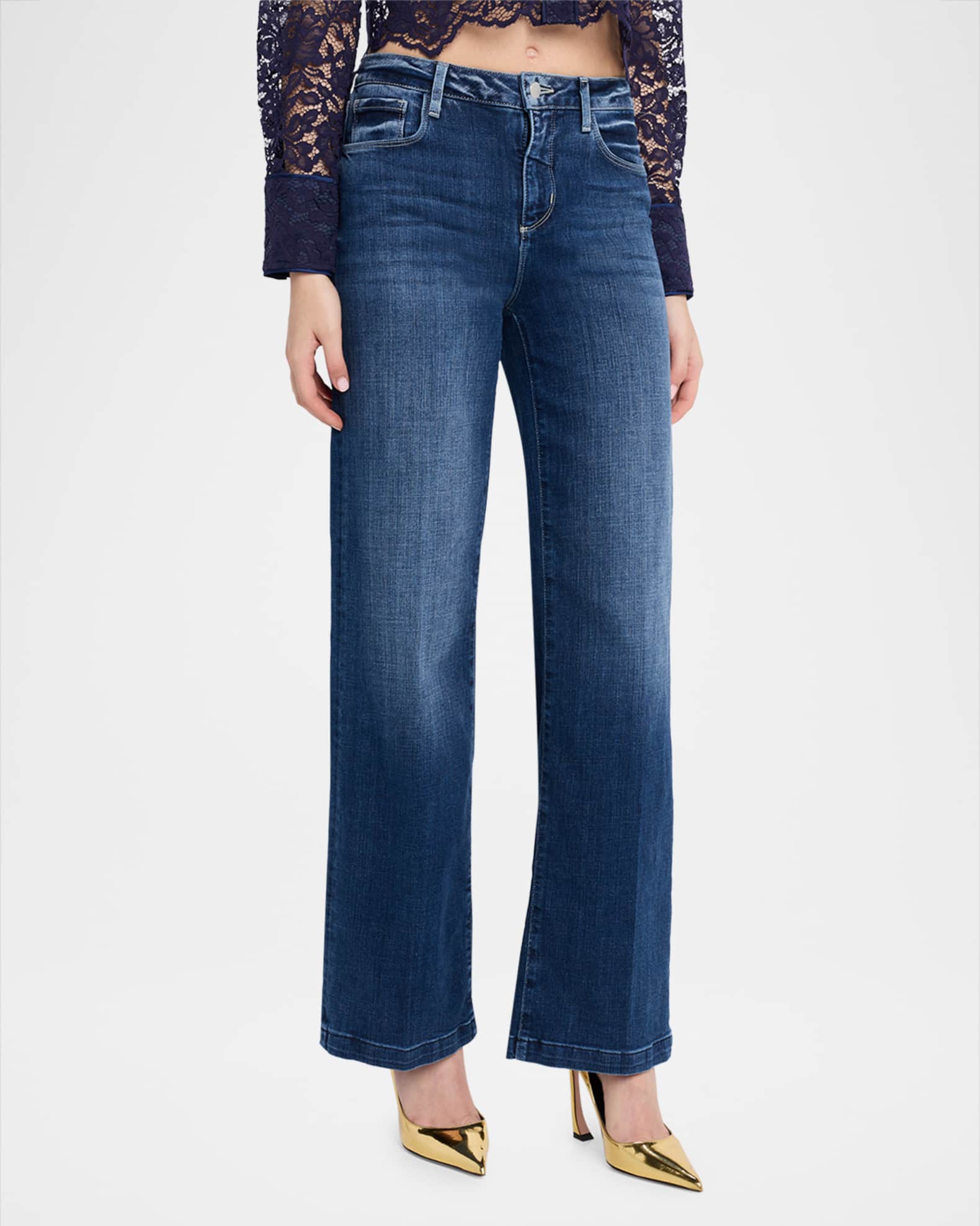 L'Agence Scottie Wide-Leg Jeans | Neiman Marcus