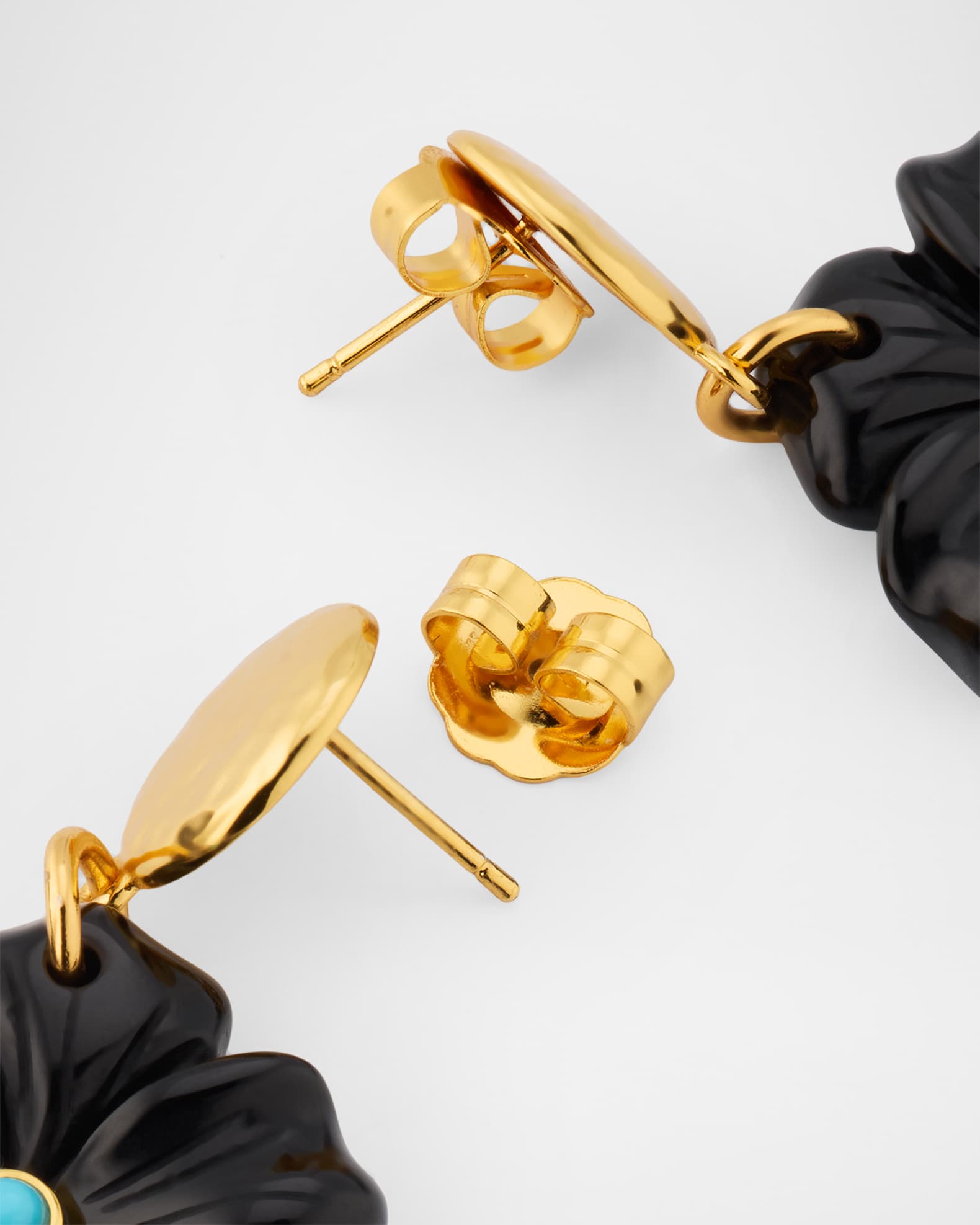 NEST Jewelry Onyx Flower Earrings with Turquoise | Neiman Marcus