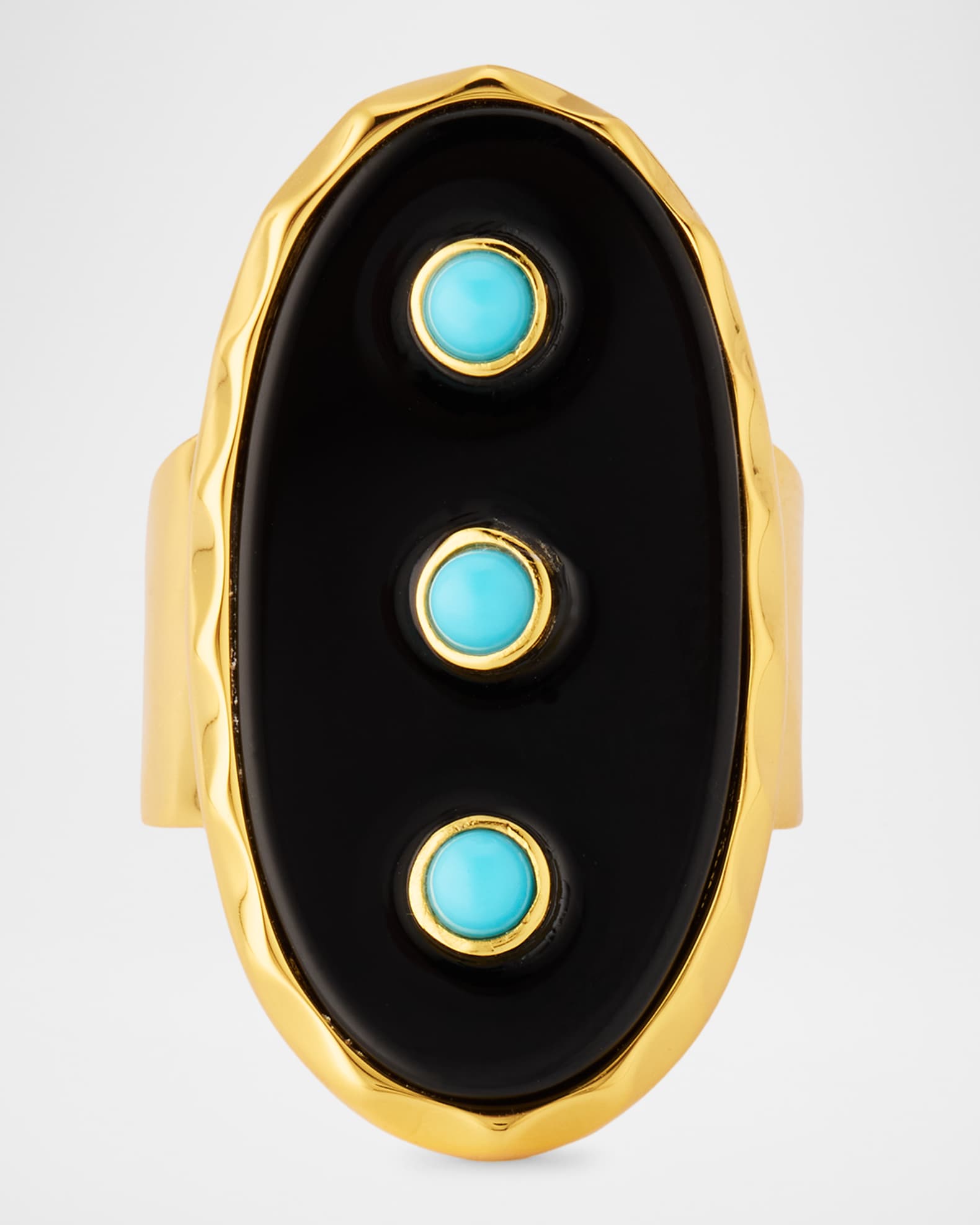 NEST Jewelry Black Onyx Turquoise Studded Adjustable Ring | Neiman Marcus