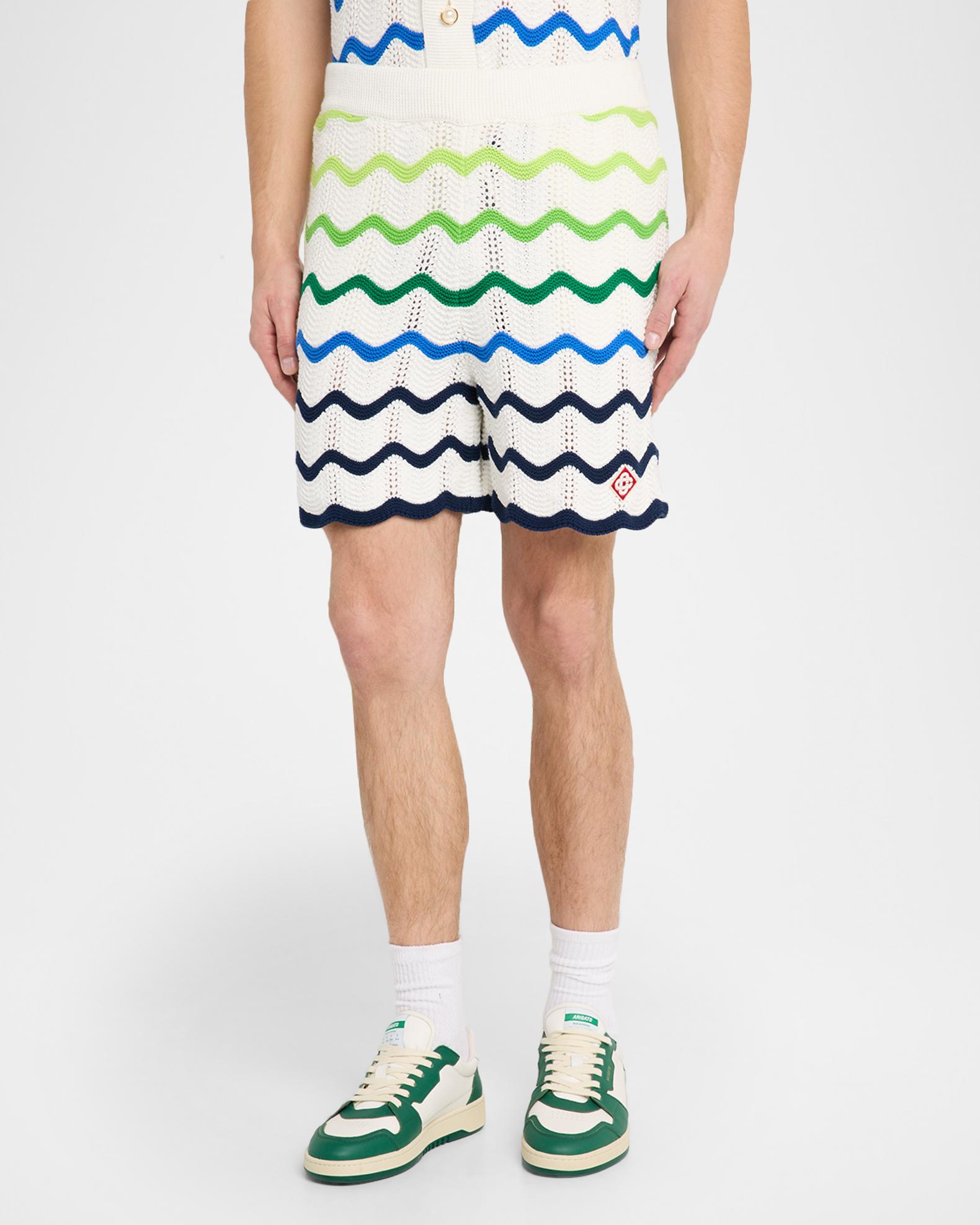 CASABLANCA Men's Wave Crochet Cotton Pull-On Shorts | Neiman Marcus