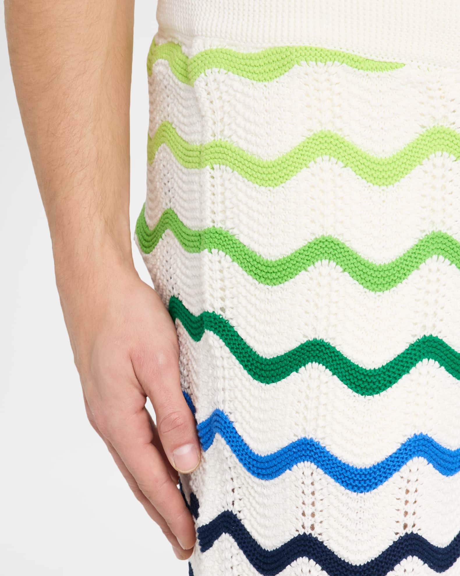 CASABLANCA Men's Wave Crochet Cotton Pull-On Shorts | Neiman Marcus