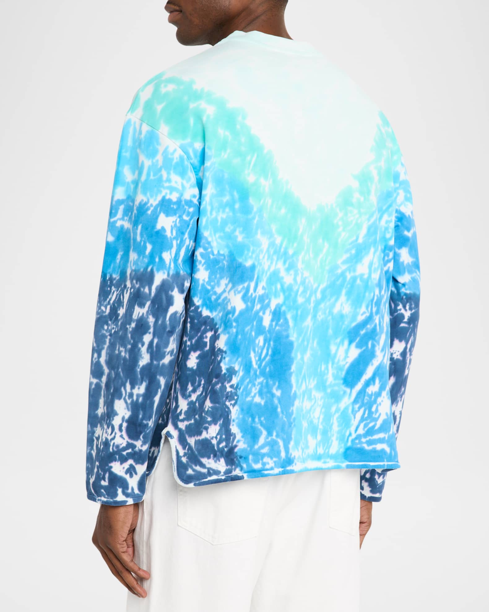 CASABLANCA Men's Organic Cotton Surf Lotus Tie-Dye Long-Sleeve T-Shirt ...