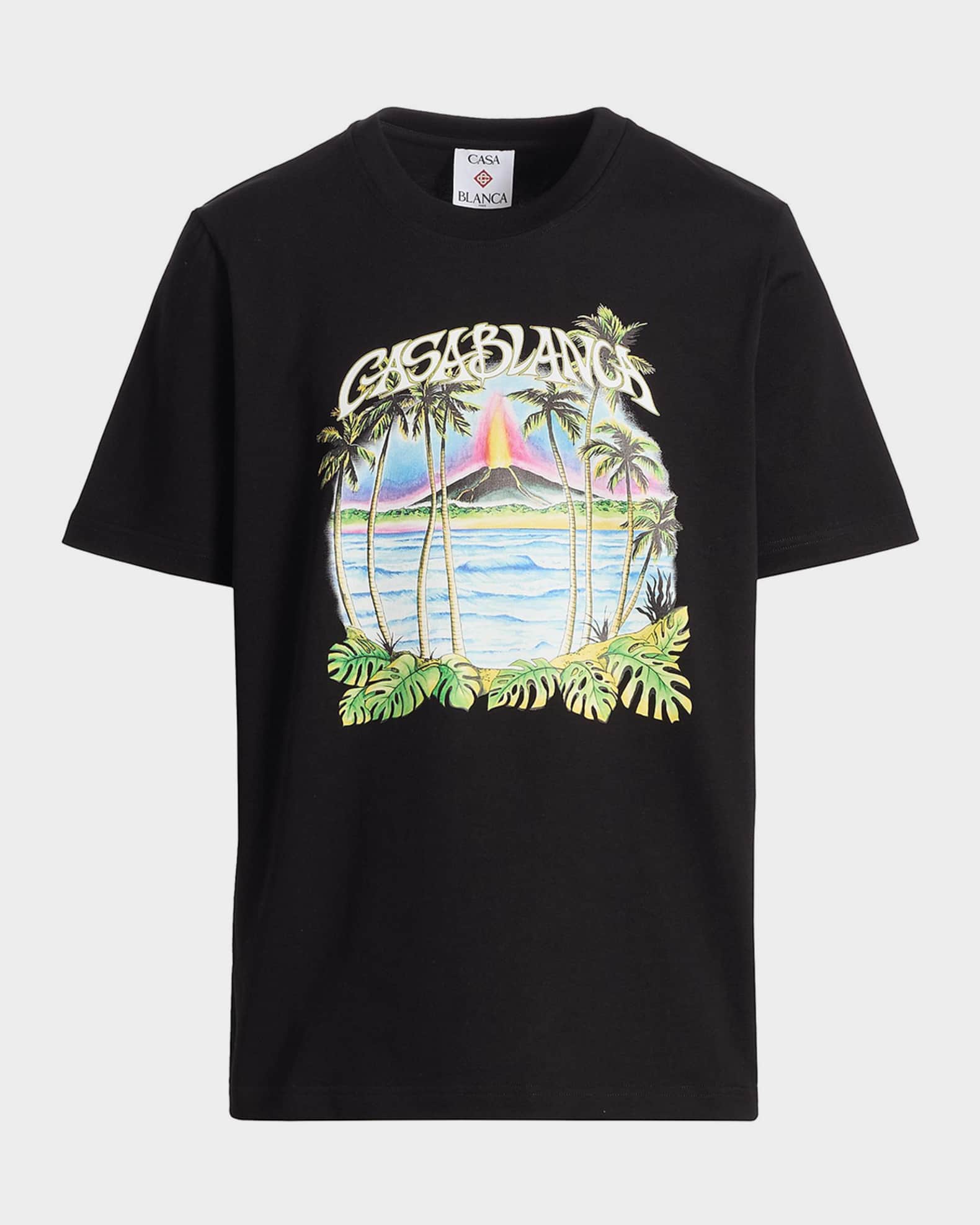 CASABLANCA Men's Organic Cotton Volcano Logo T-Shirt | Neiman Marcus