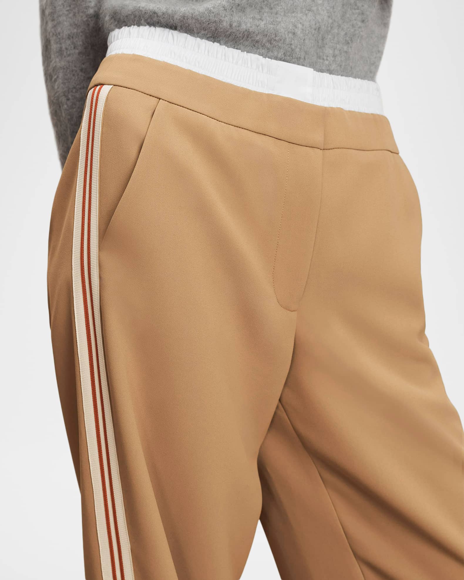 Veronica Beard Eugene Side-Stripe Wide-Leg Trousers | Neiman Marcus
