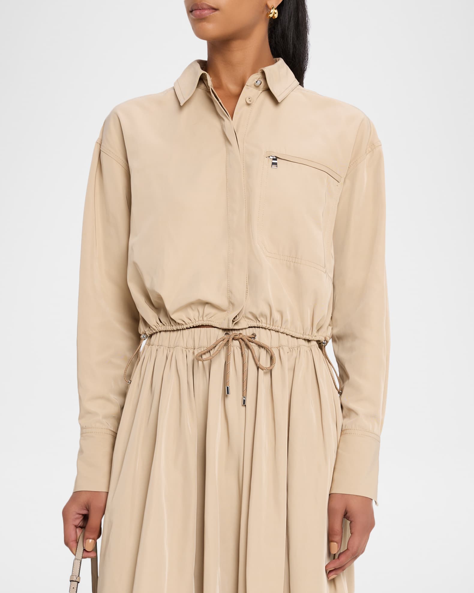 Veronica Beard Wilfred Water-Resistant Taffeta Shirt | Neiman Marcus