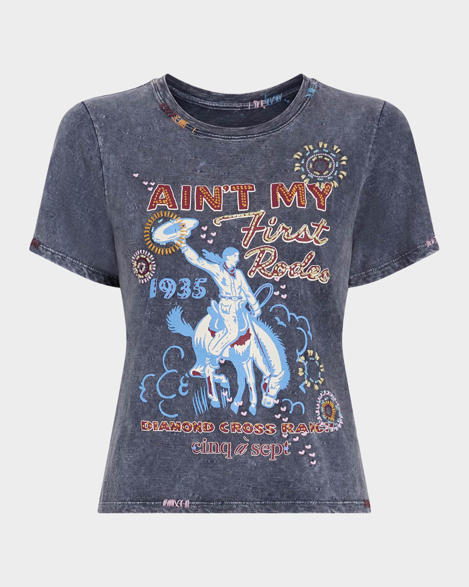 Cinq a Sept Ain't My First Rodeo Shrunken Tee | Neiman Marcus