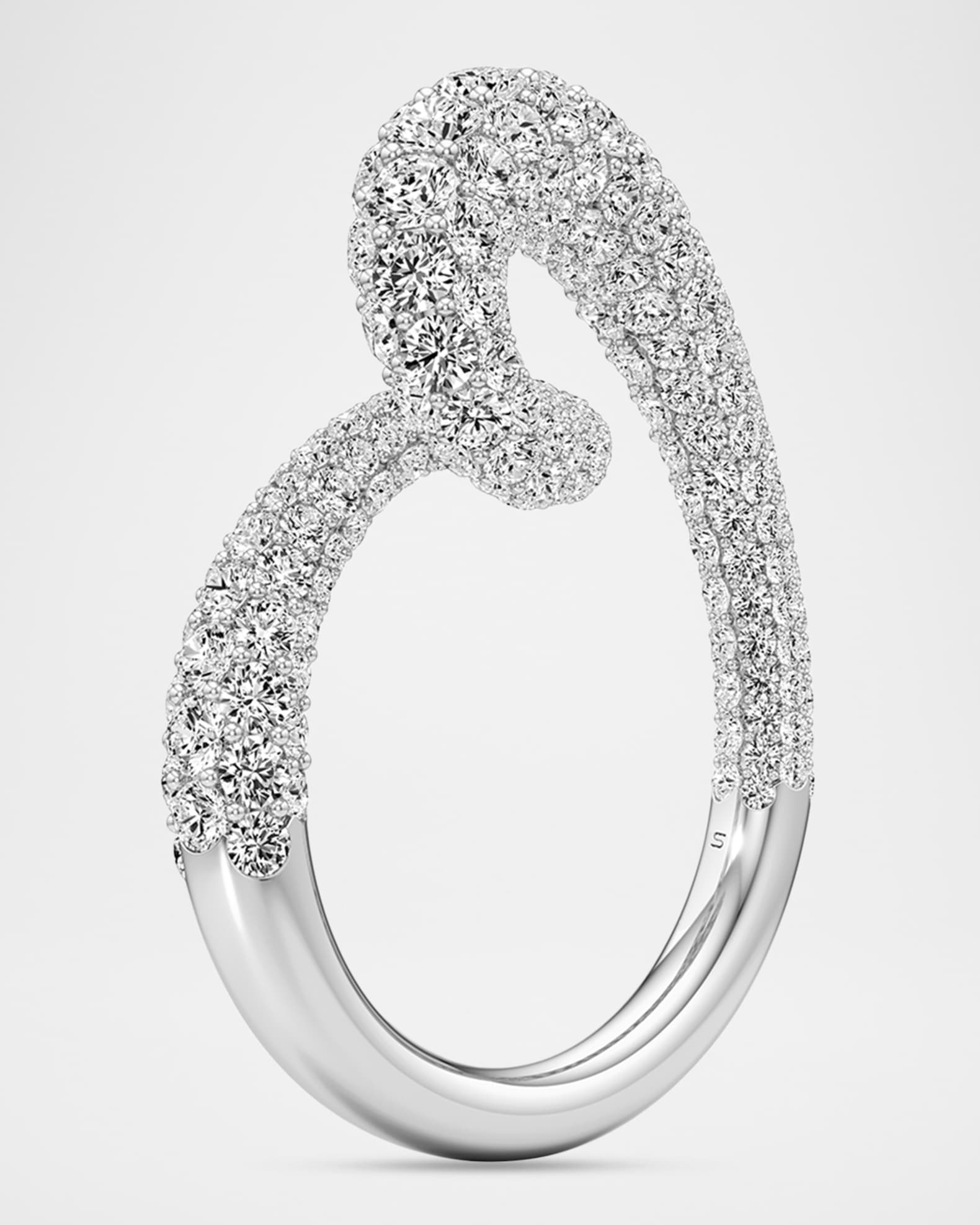 Unsaid Whirlwind Half Lab-Grown Diamond Pave Ring in 18K White Gold ...